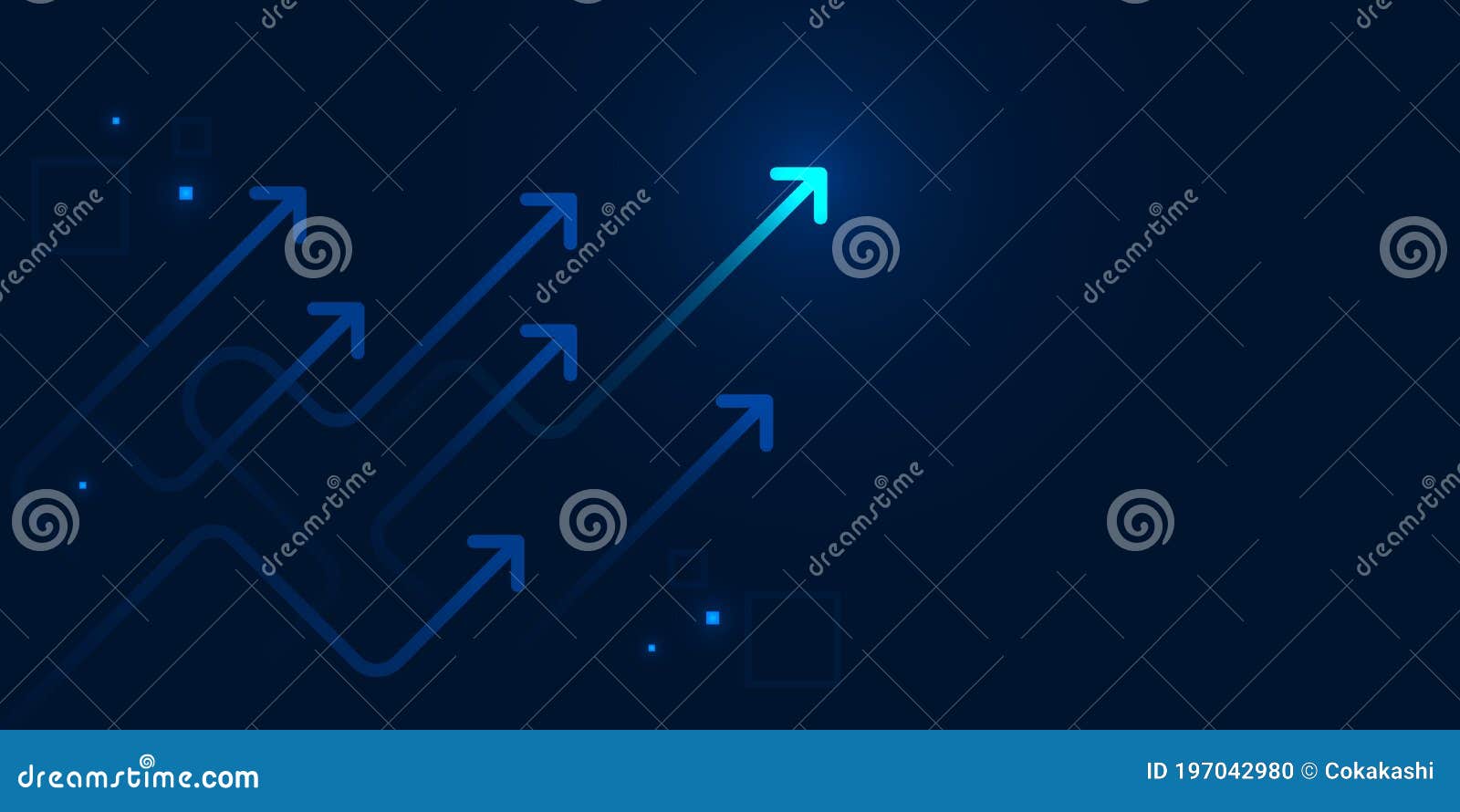 Glow Up Arrow Dark Blue Background Stock Vector - Illustration of ...