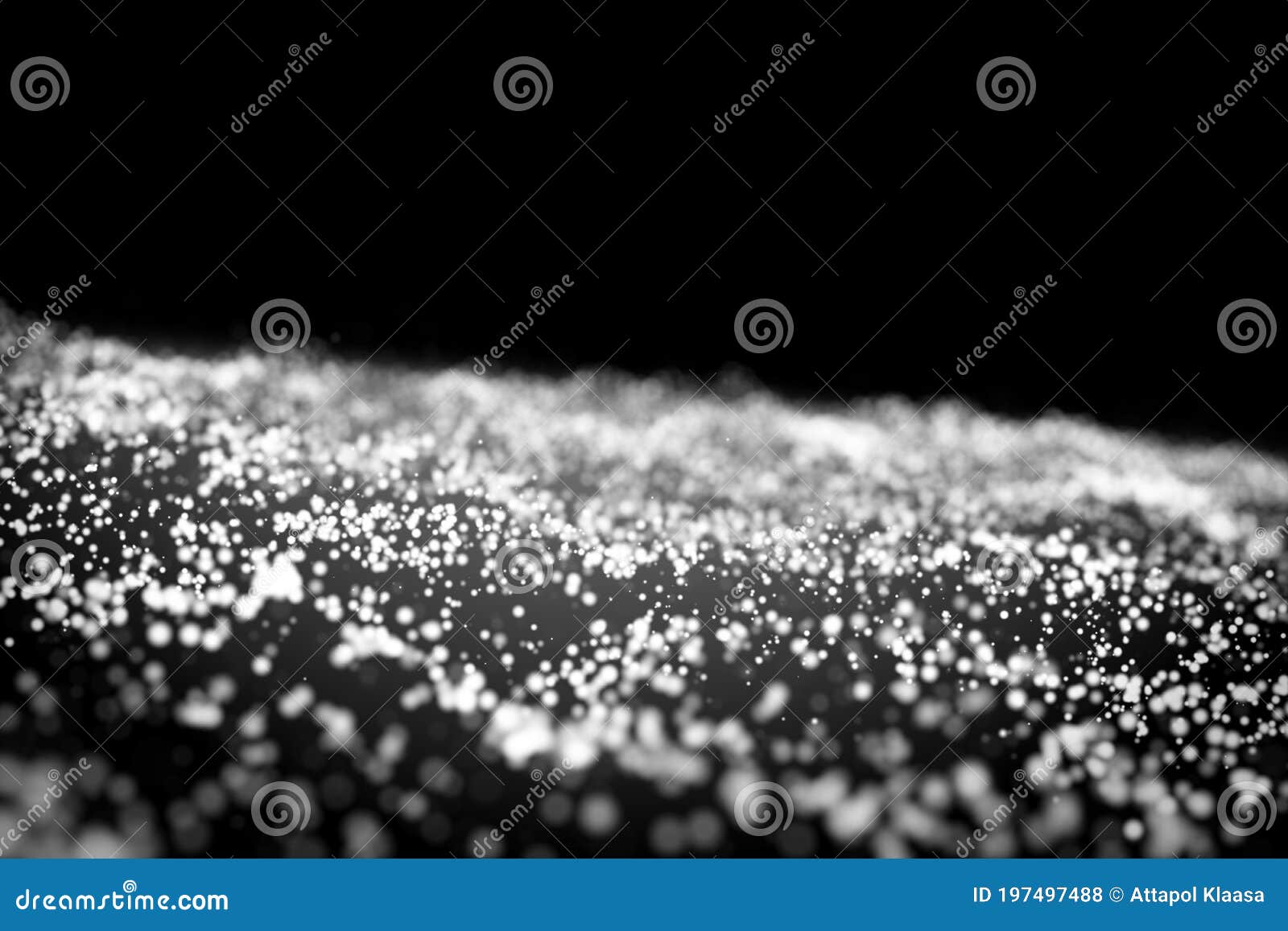 Glow White Particles on Black Background Stock Illustration ...
