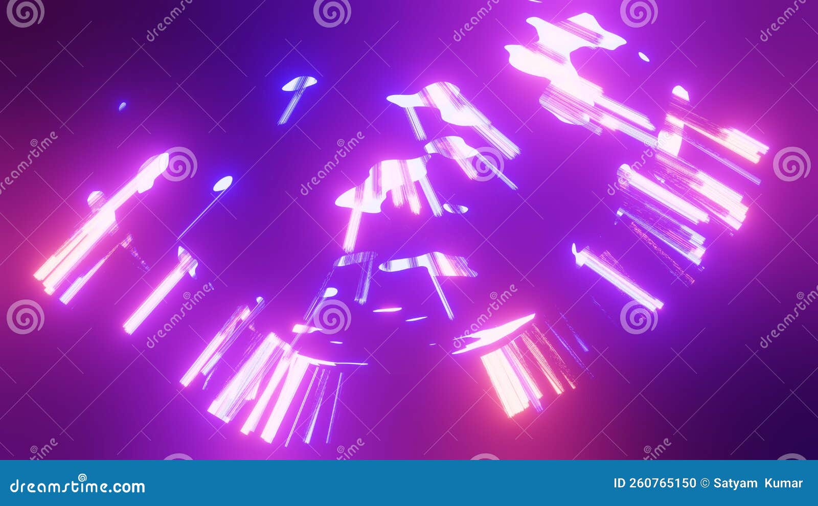 Glowing Abstract Art Image on Black Background Stock Illustration ...