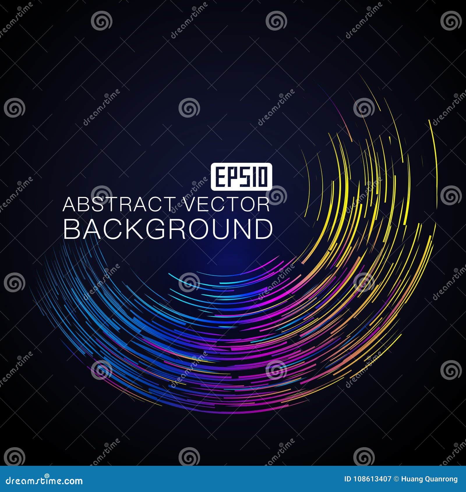 Glowing Abstract Background Consisting of Colored Arcs, Vector Design ...