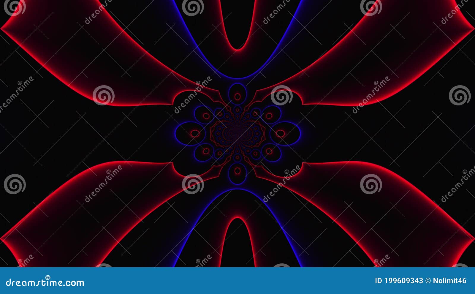 Glowing Abstract Distorted Neon Composition. 3d Rendering Stock ...