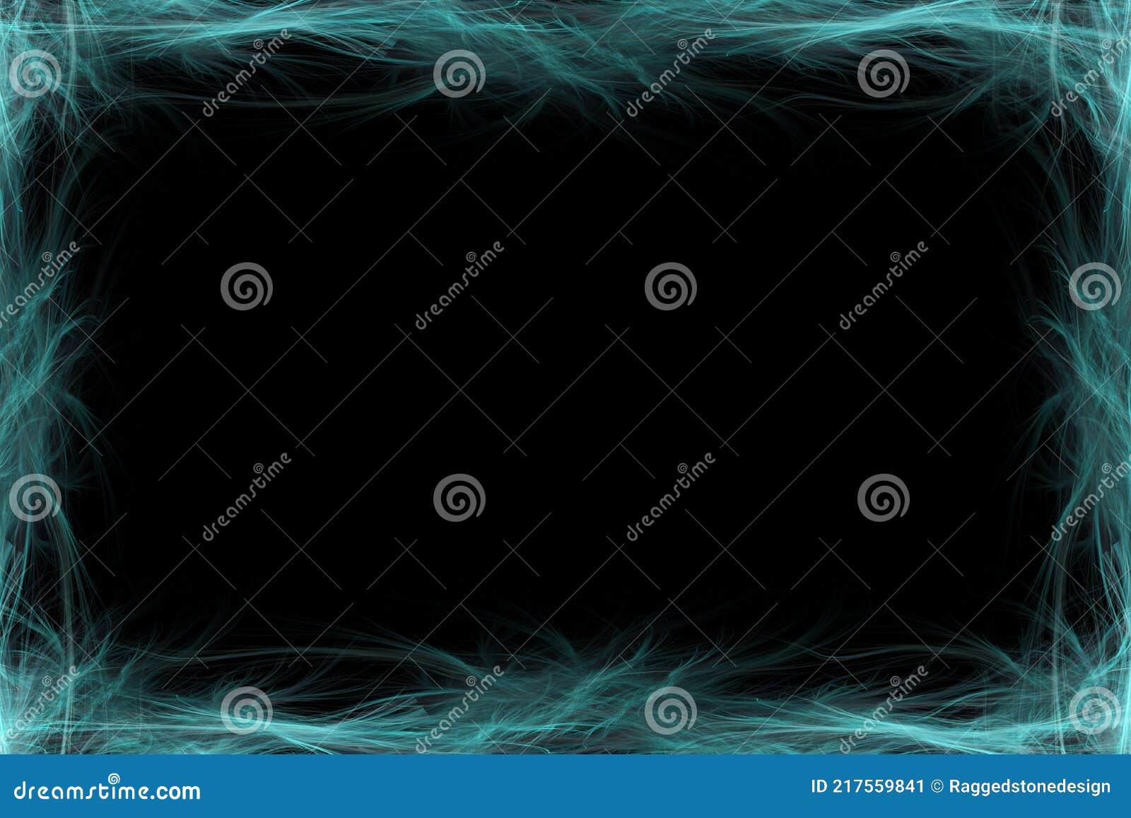 A Glowing Abstract Fractal Border Frame. Set Against a Black Bakground ...
