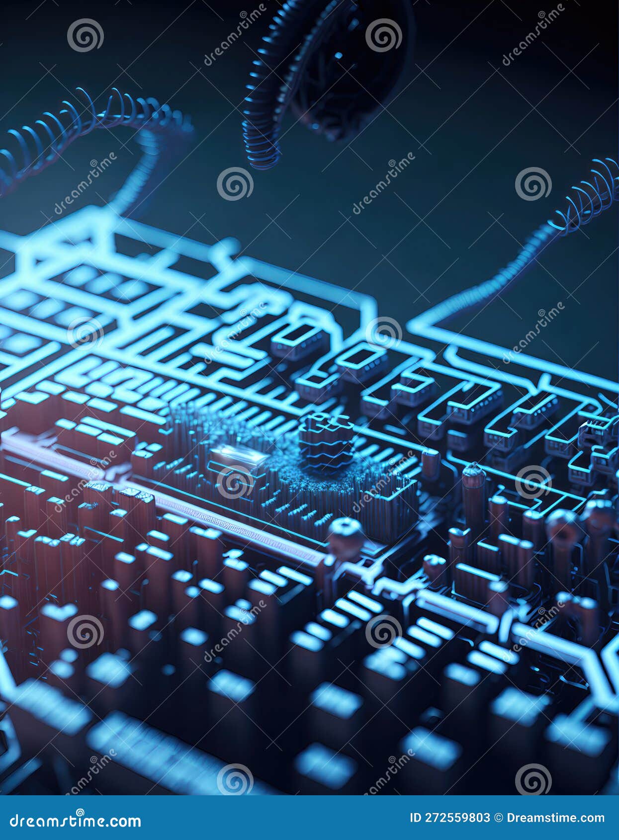 Glowing Abstract Futuristic Colorful Science Technology Background ...