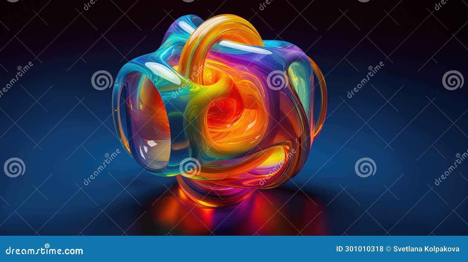 Glowing Abstract Glass Rainbow Object Stock Illustration - Illustration ...
