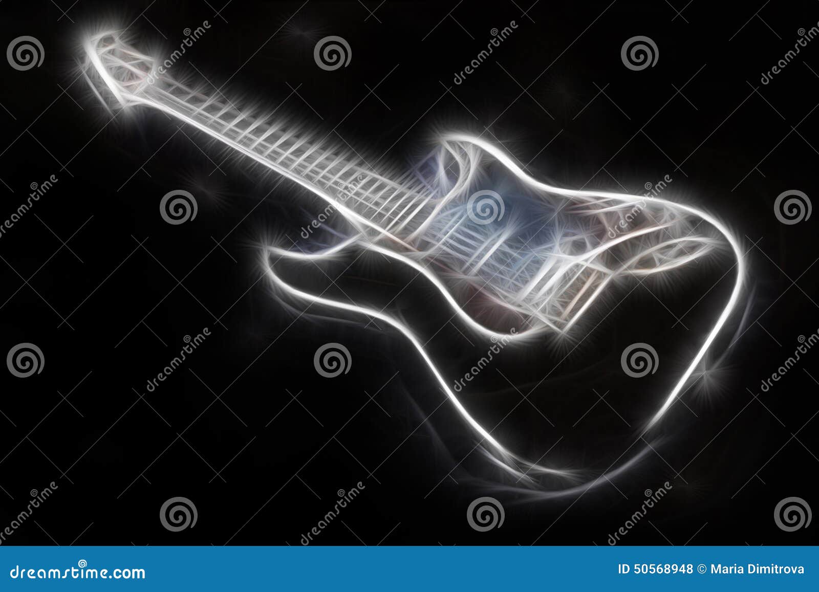 Glowing abstract guitar stock photo. Image of abstract - 50568948