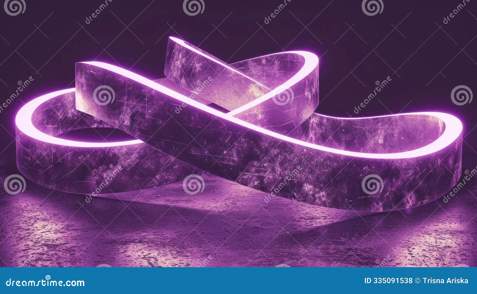 A Glowing, Abstract Infinity Symbol with a Textured Surface, Set ...
