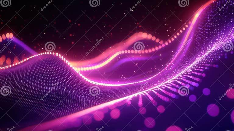 Glowing Abstract Light Technology Background Set Against a Dark ...