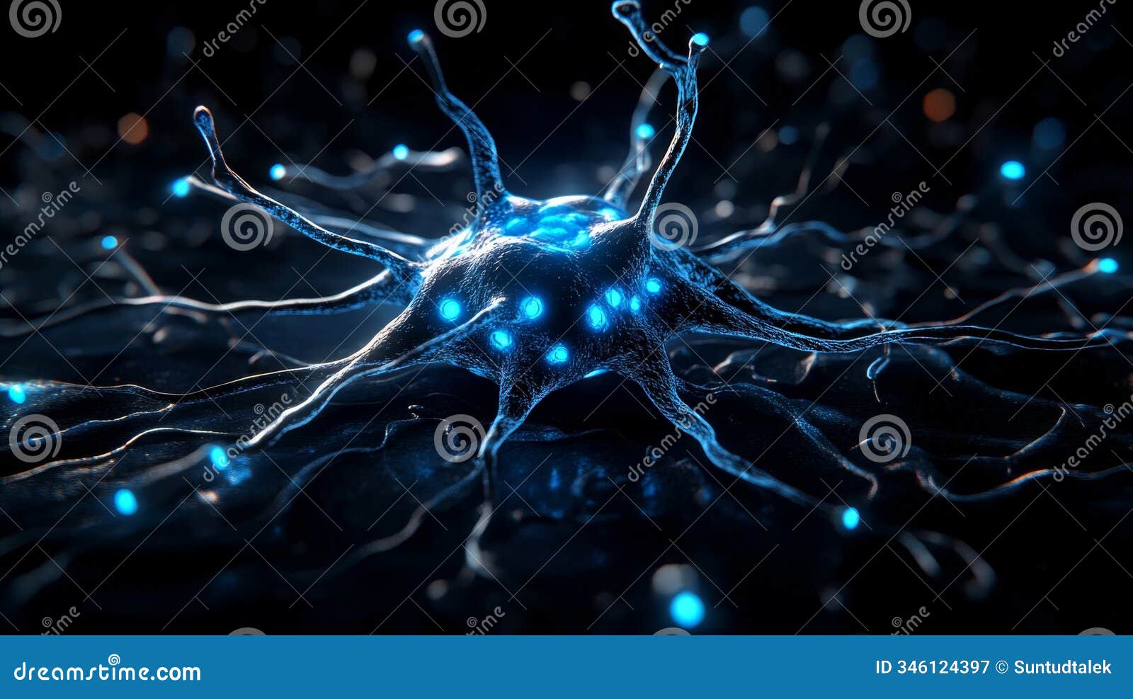 Abstract Neuron Network Colorful Synapses Brain Cell Neurological ...