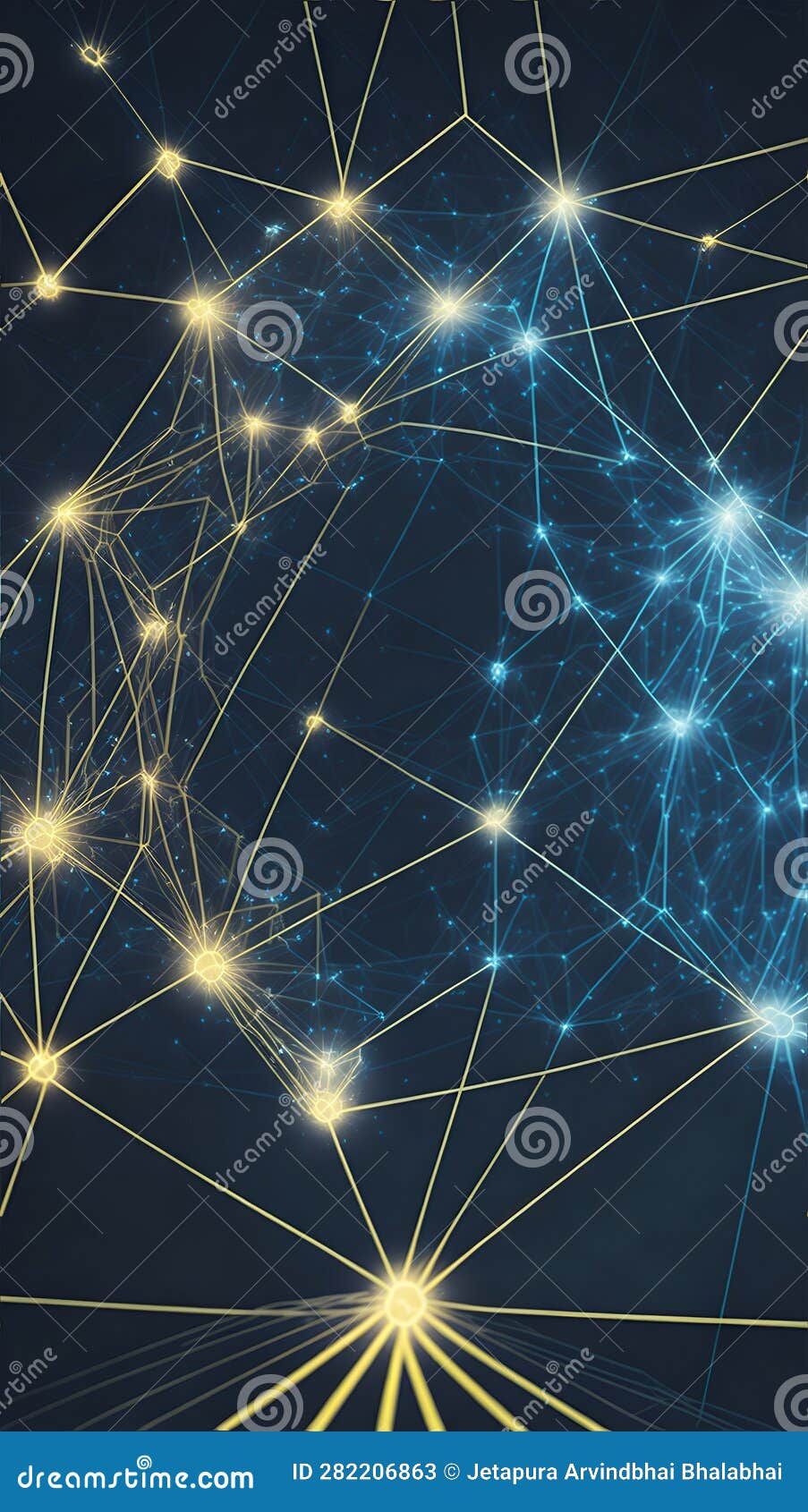 Glowing, Abstract Representation Wifi Network, with Nodes Light ...