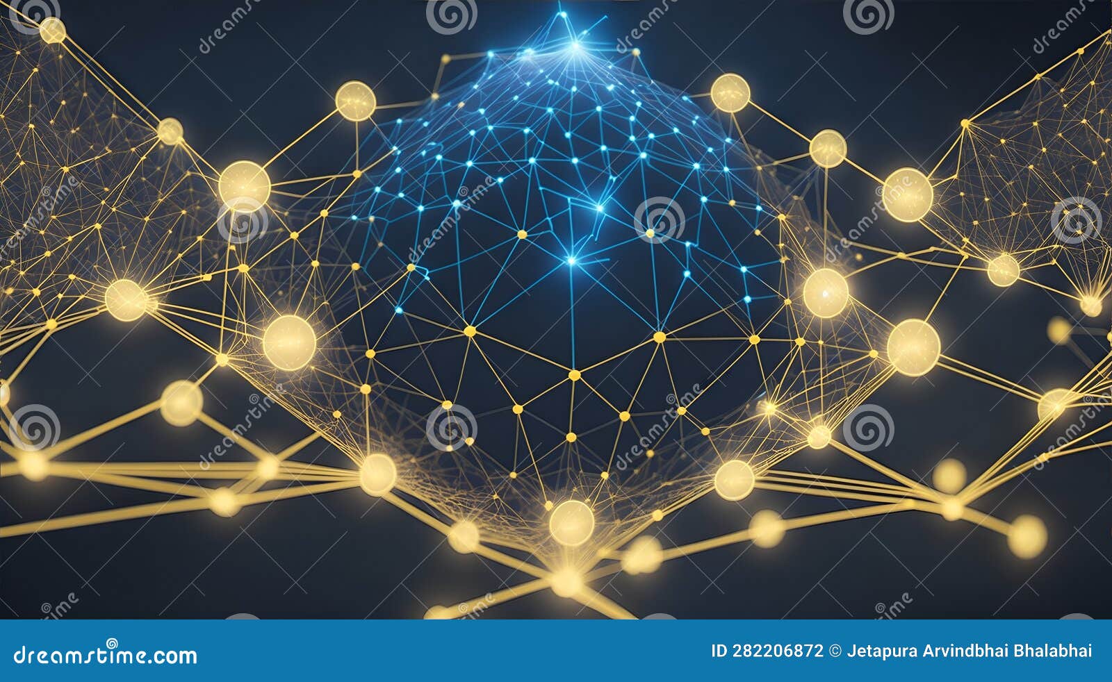 Glowing, Abstract Representation Wifi Network, with Nodes Light ...