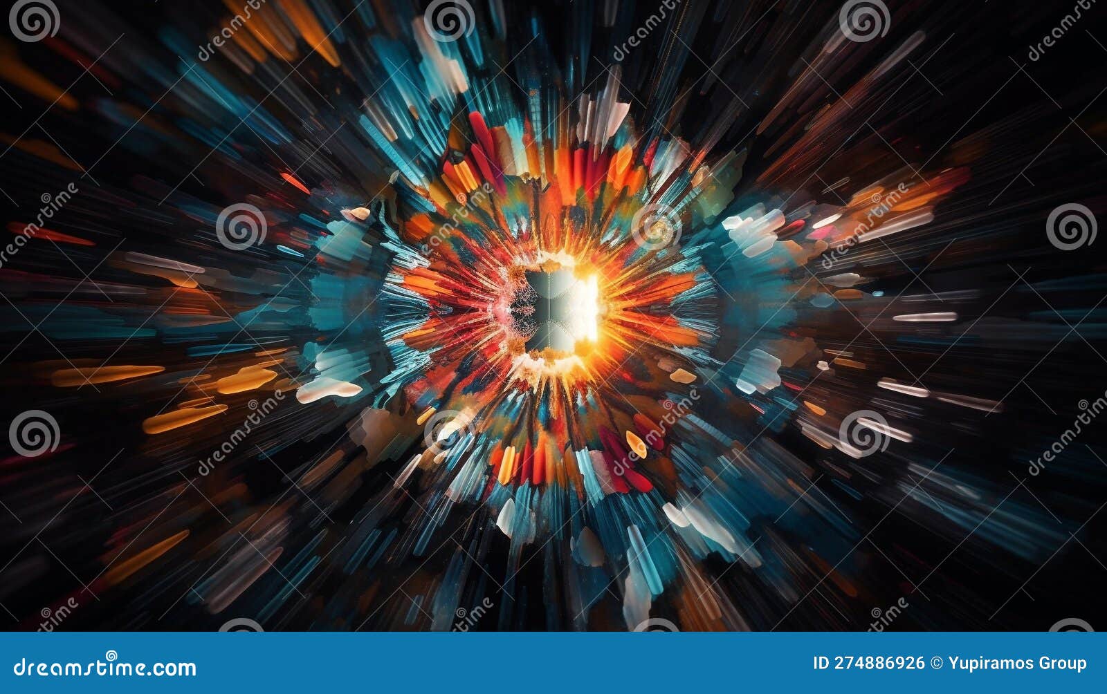 Glowing Abstract Shapes Explode in Futuristic Celebration Generated by ...
