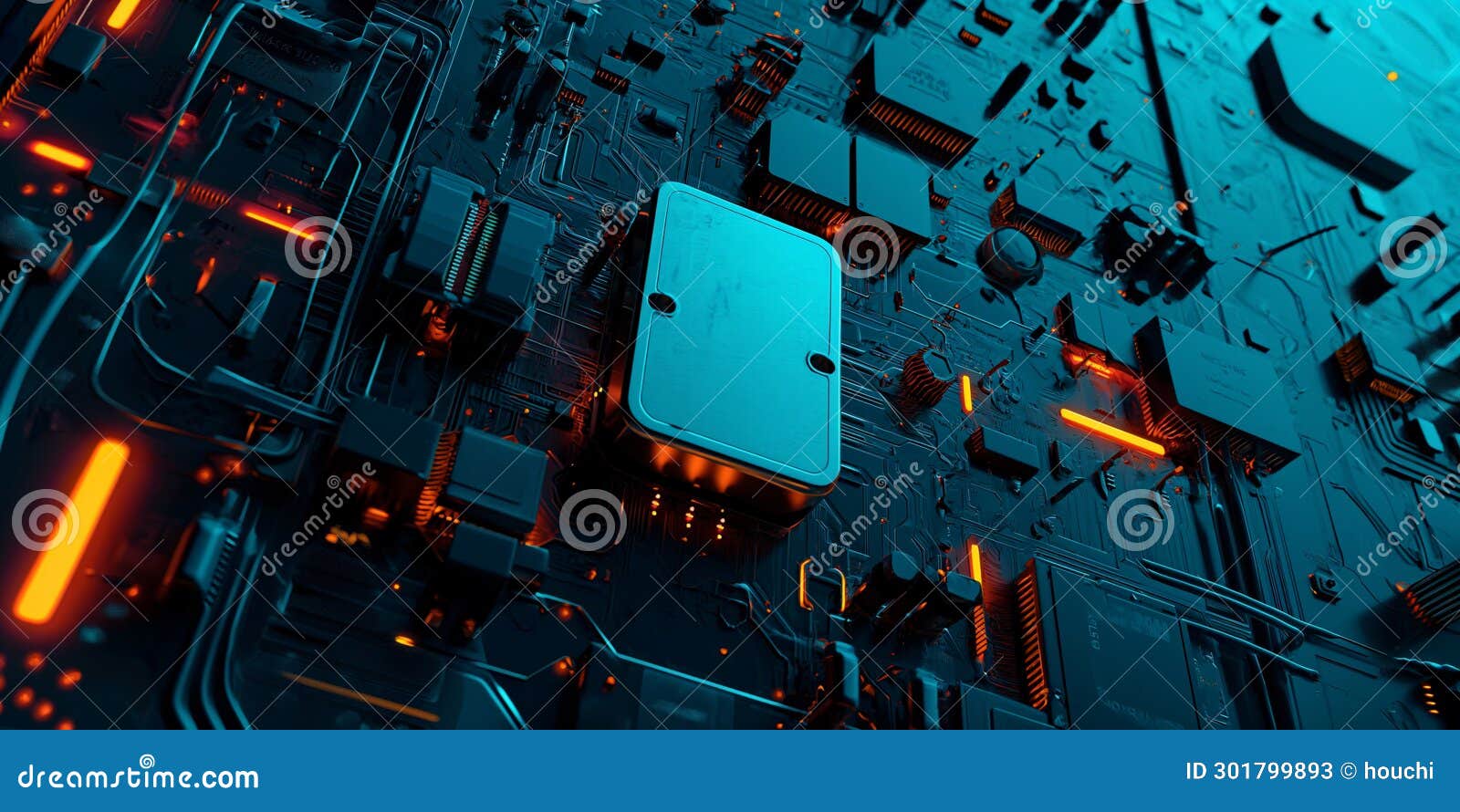 Glowing Abstract Technology Background - Pixel Matrix Symphony Stock ...