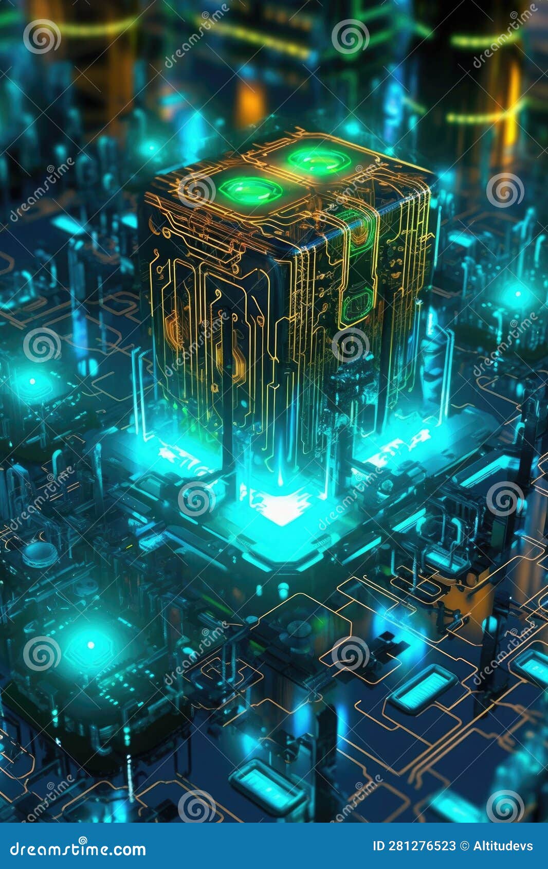Glowing Ai Circuit Board with Futuristic Design Stock Illustration ... Glowing Ai Circuit Board with Futuristic Design Stock Illustration ...