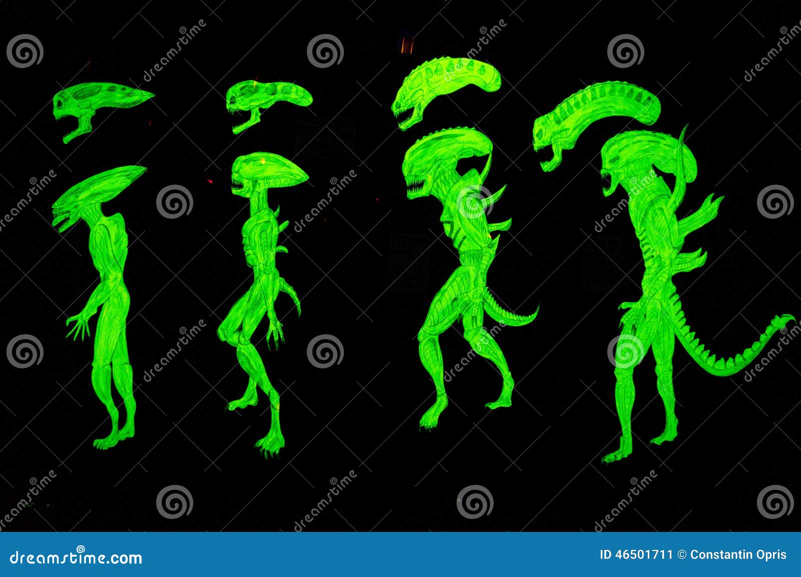 Glowing Aliens Editorial Photo | CartoonDealer.com #46501711