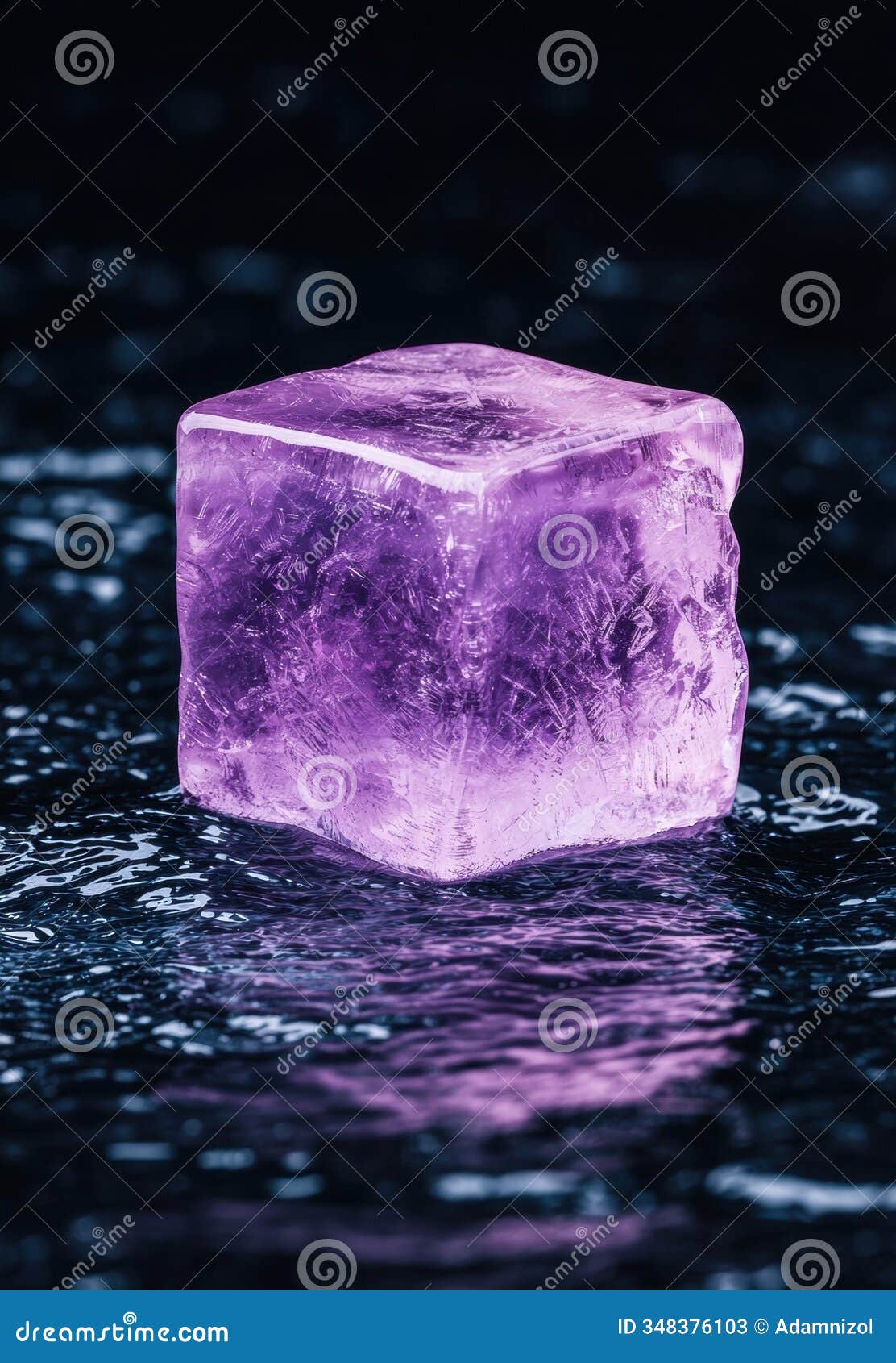 Glowing Amethyst Crystal in Water Stock Illustration - Illustration of ...