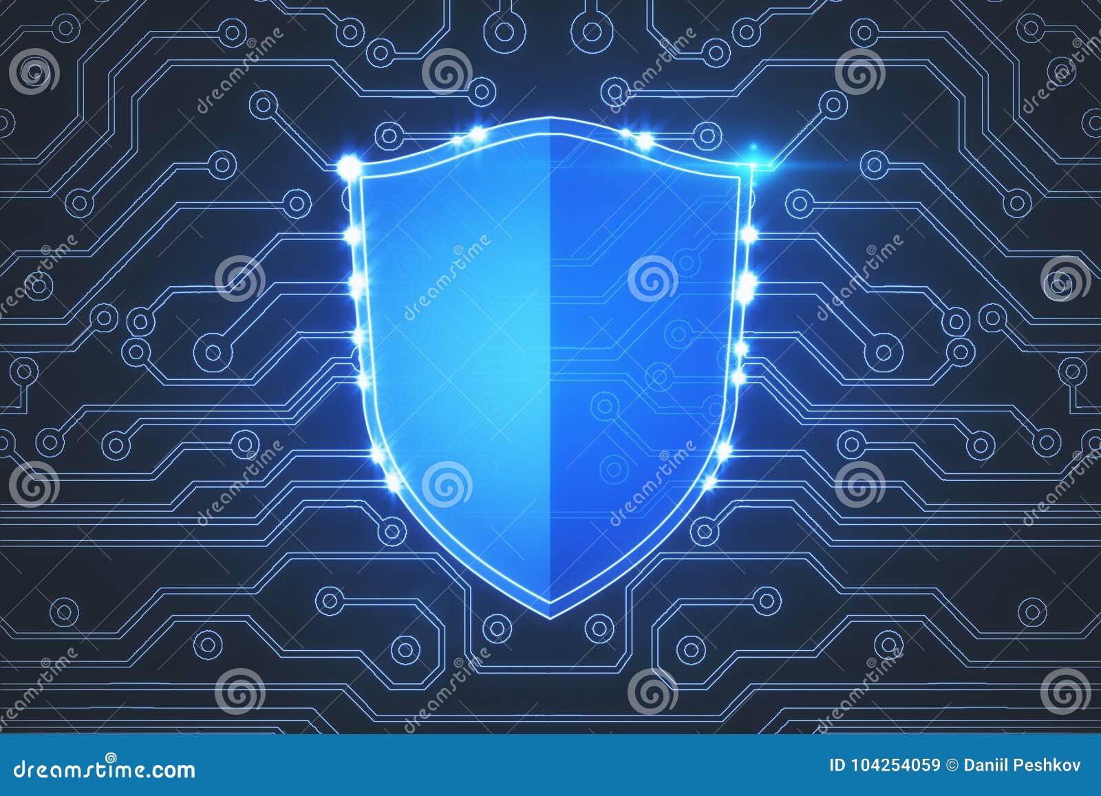 Glowing Antivirus Shield Backdrop Stock Illustration - Illustration of ...