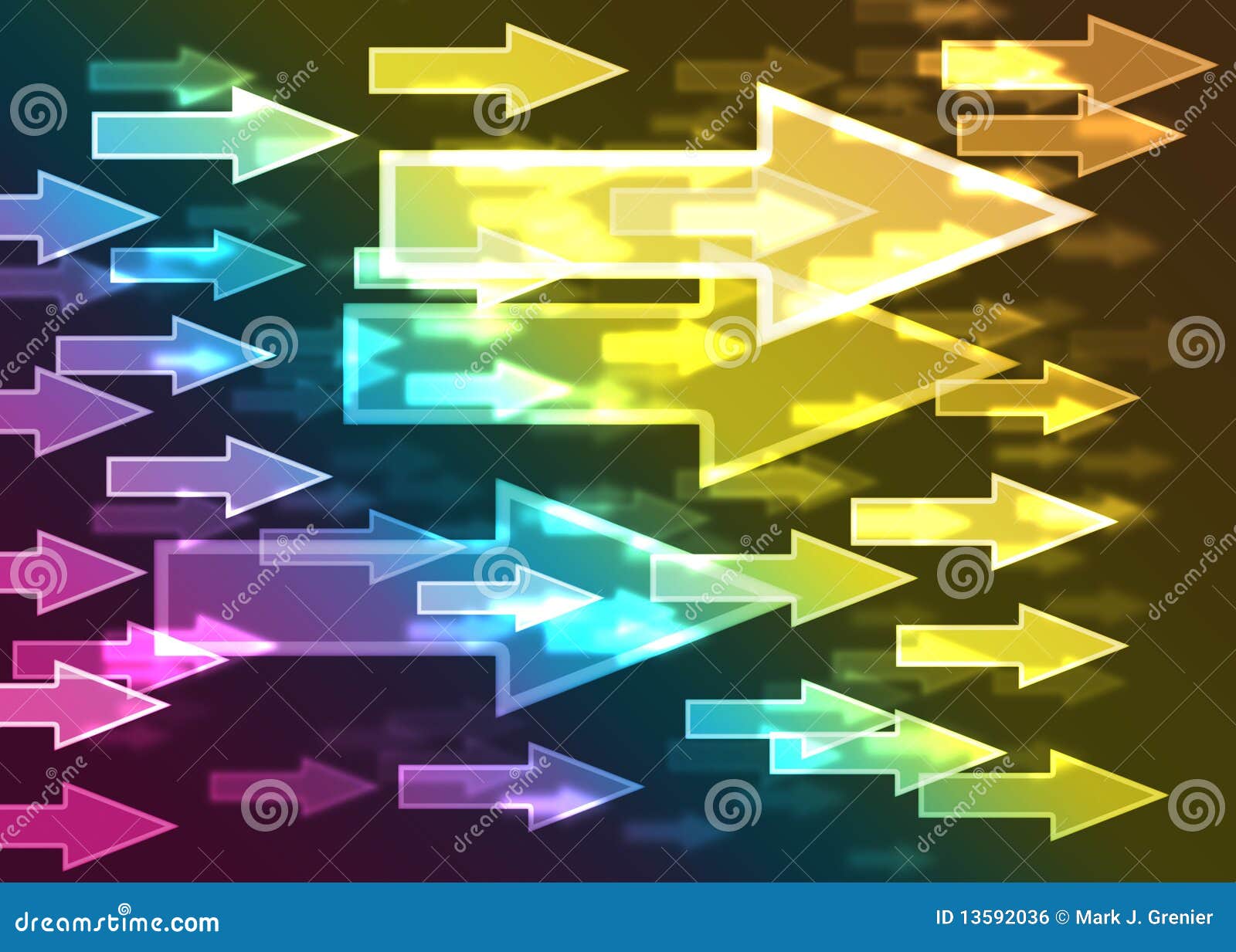 Glowing Arrows stock illustration. Illustration of design - 13592036