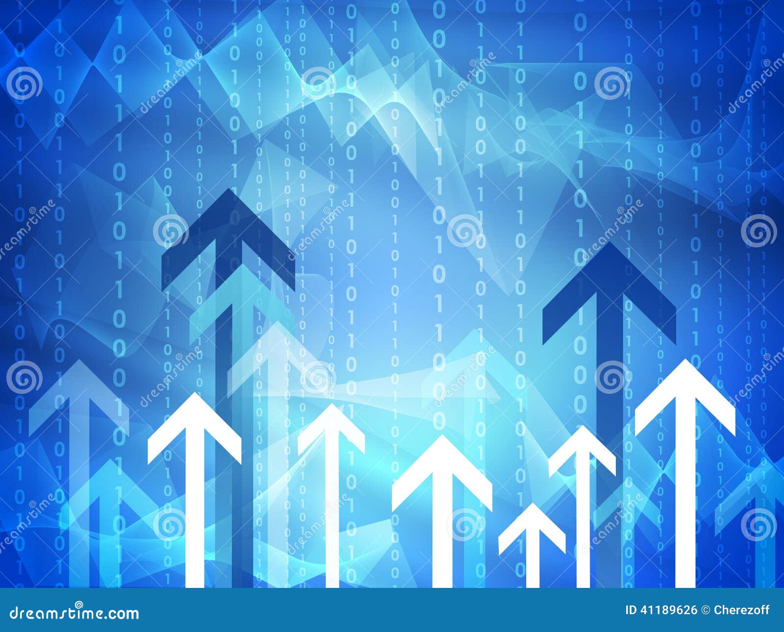 Glowing Arrows and Waves. Hi-tech Background Stock Illustration ...