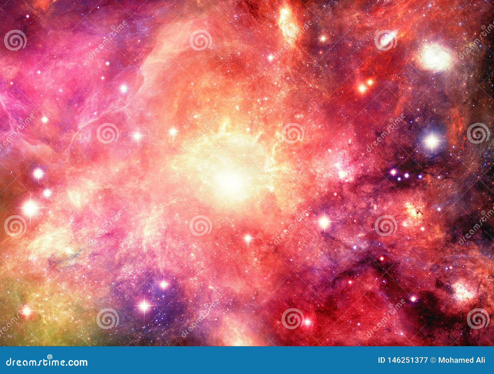 Glowing Artistic Abstract Multicolored Nebula Galaxy in Deep Space ...