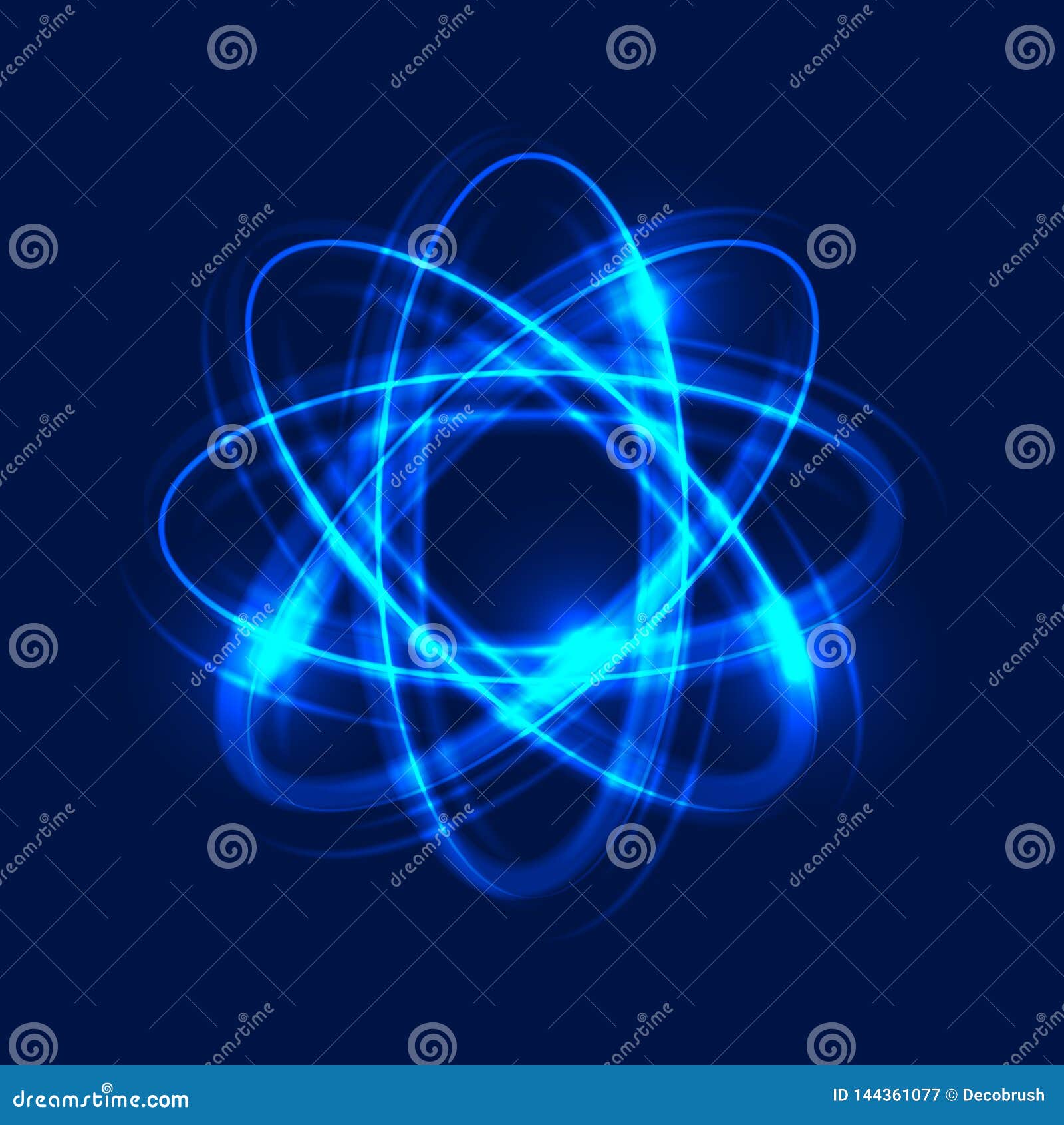 Glowing Atom on Blue Background, Abstract Light Background. Light ...