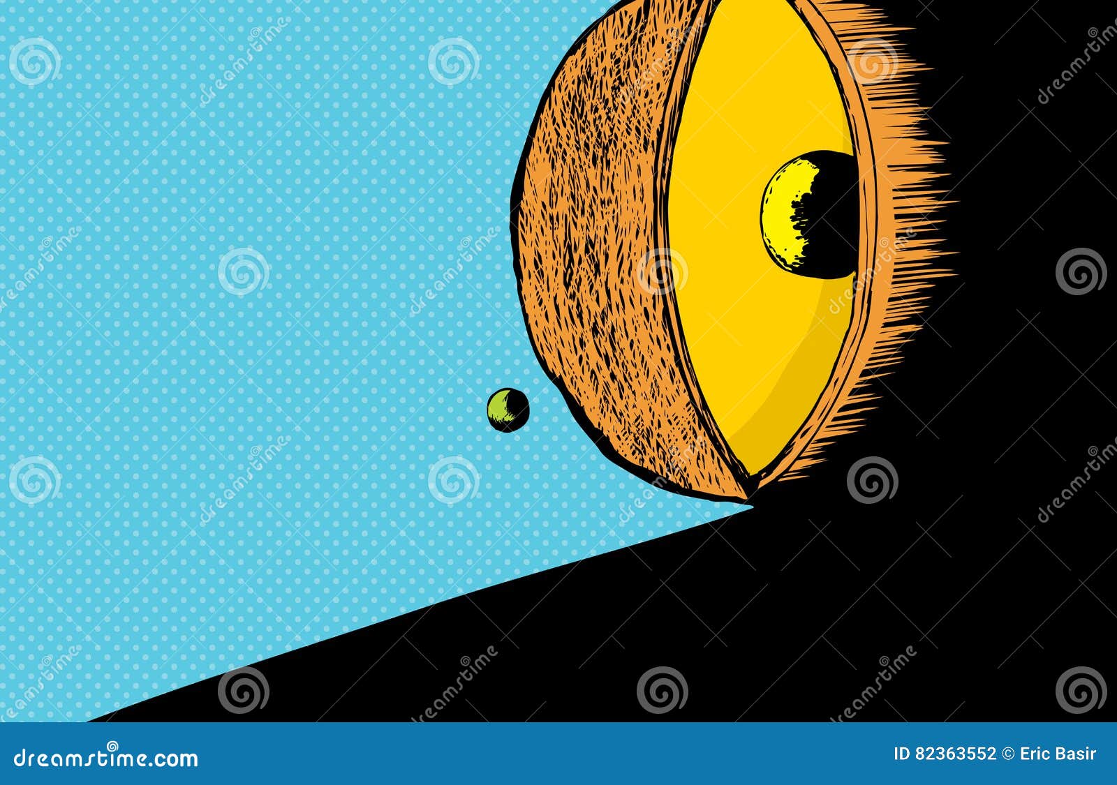 Glowing Atom Cross Section with Shadow Stock Illustration ...