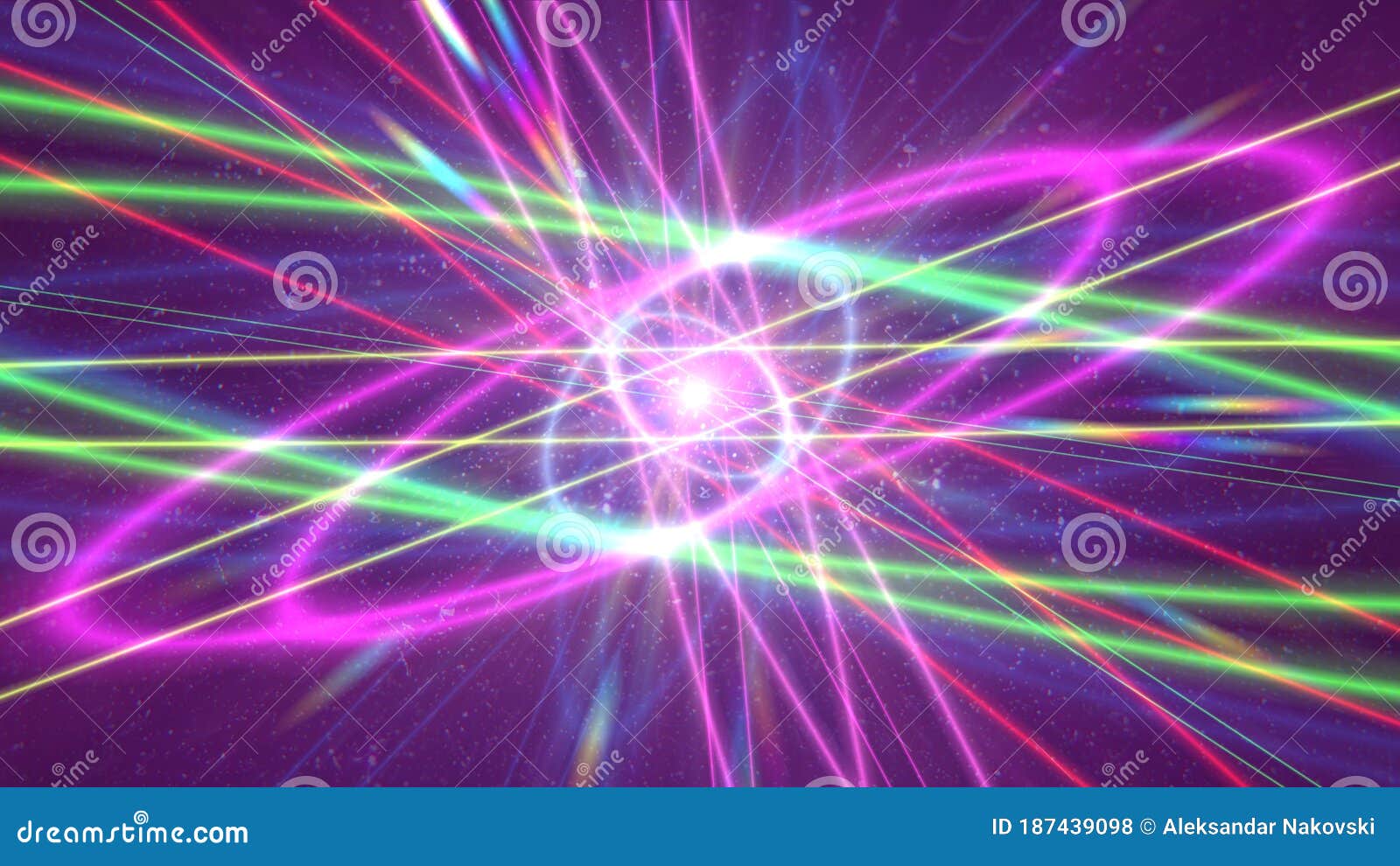 Glowing Atom Structure with Light Ring Stock Illustration ...