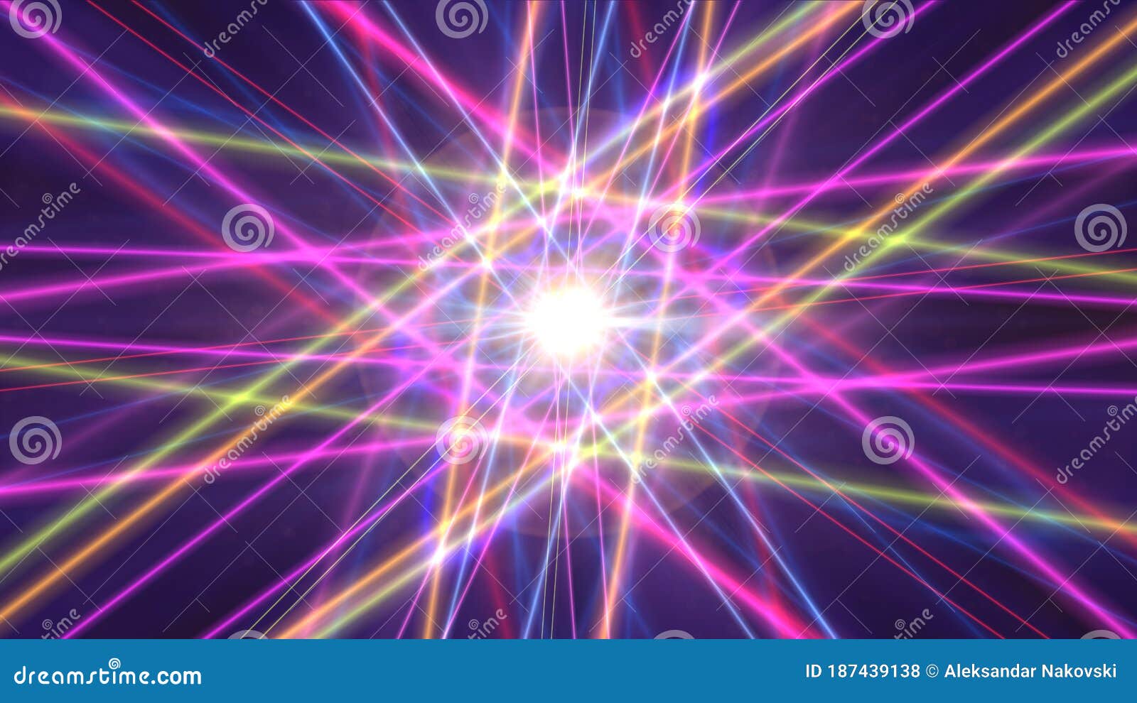 Glowing Atom Structure with Light Ring Stock Illustration ...