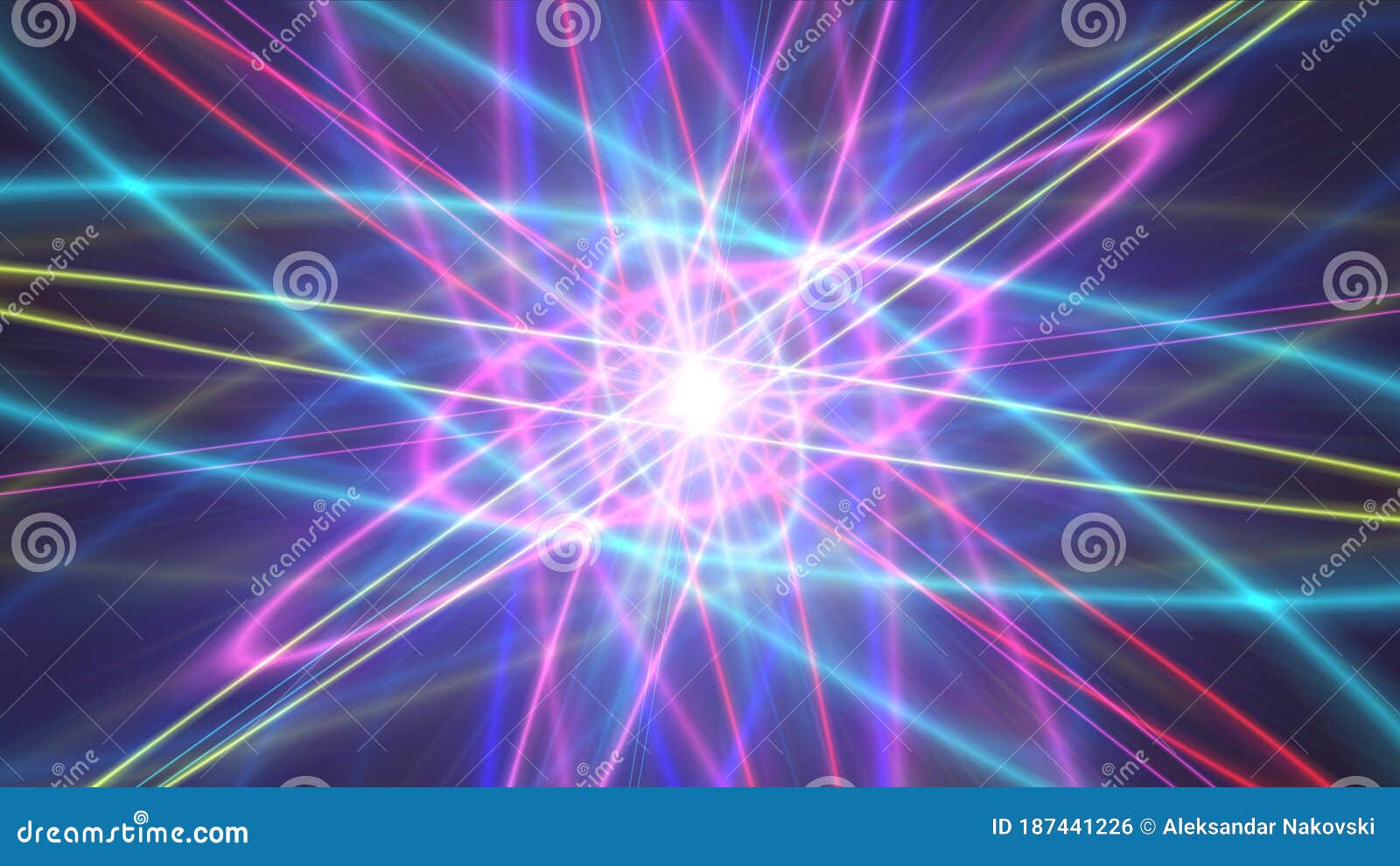 Glowing Atom Structure with Light Ring Stock Illustration ...