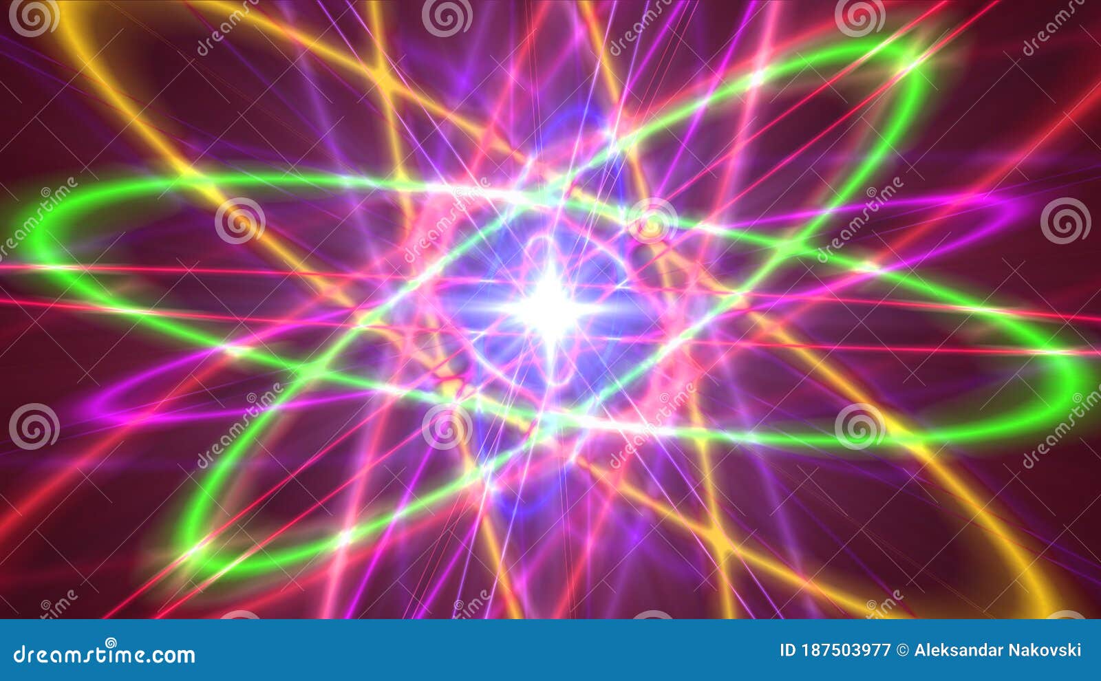 Glowing Atom Structure with Light Ring Stock Illustration ...