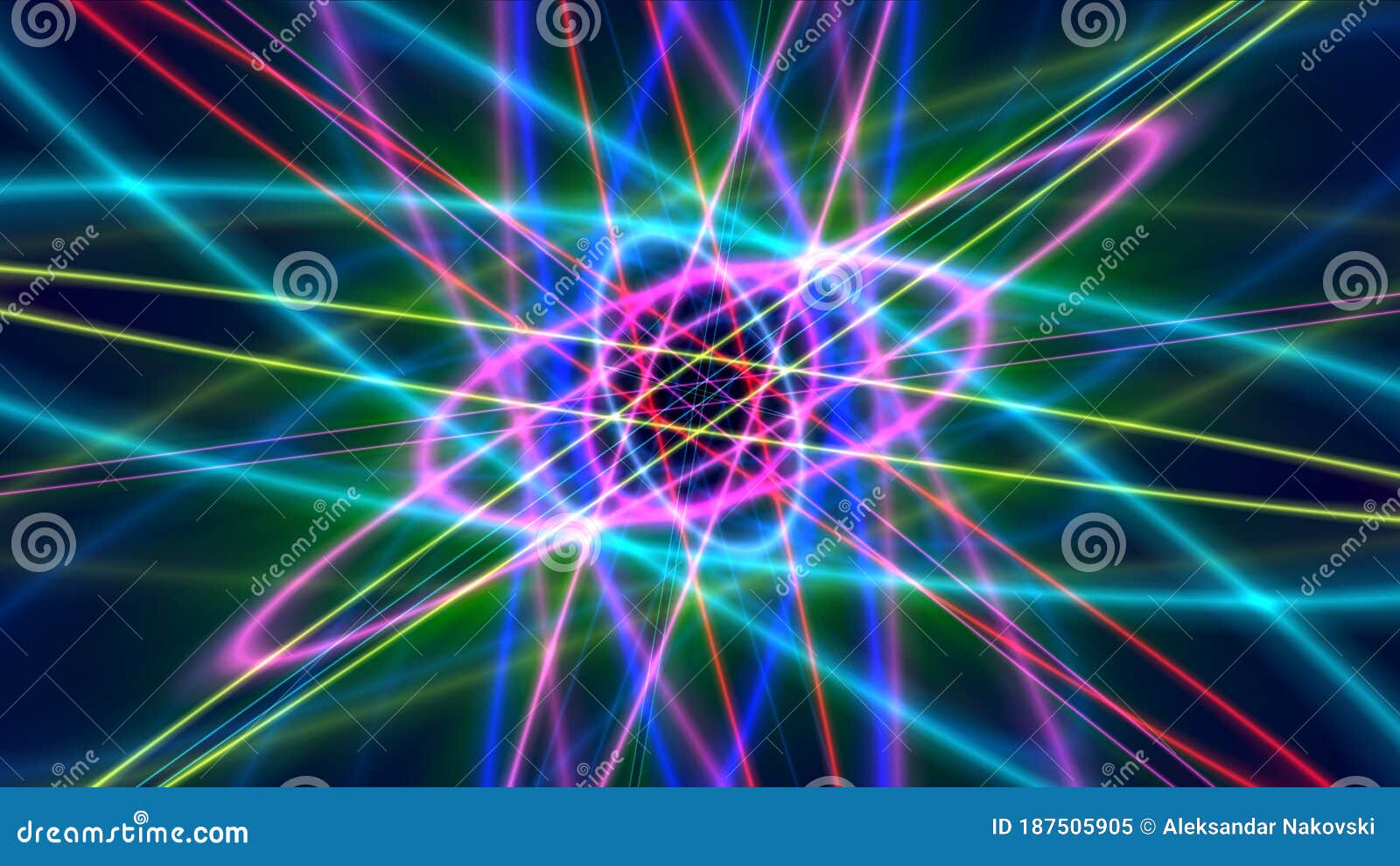 Glowing Atom Structure with Light Ring Stock Illustration ...