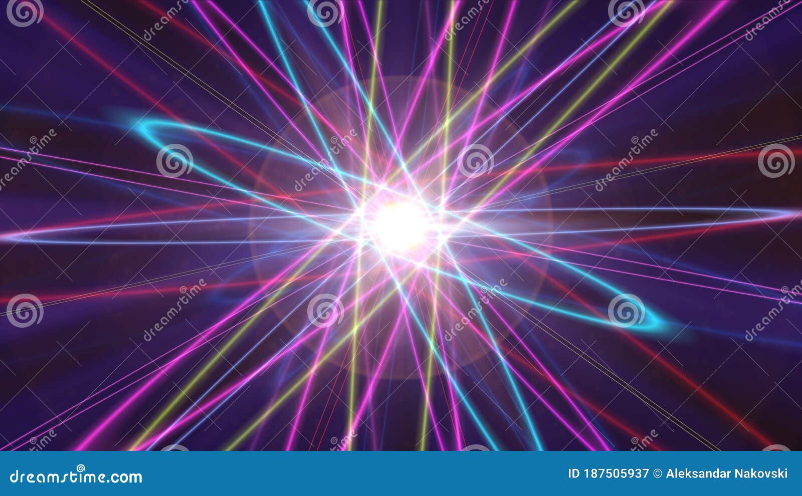 Glowing Atom Structure with Light Ring Stock Illustration ...