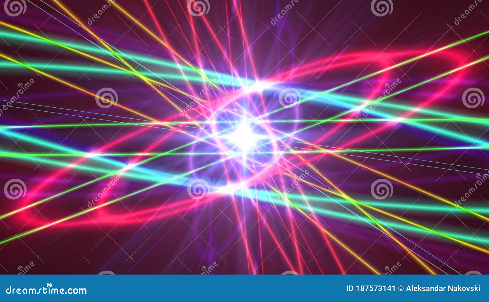 Glowing Atom Structure with Light Ring Stock Illustration ...