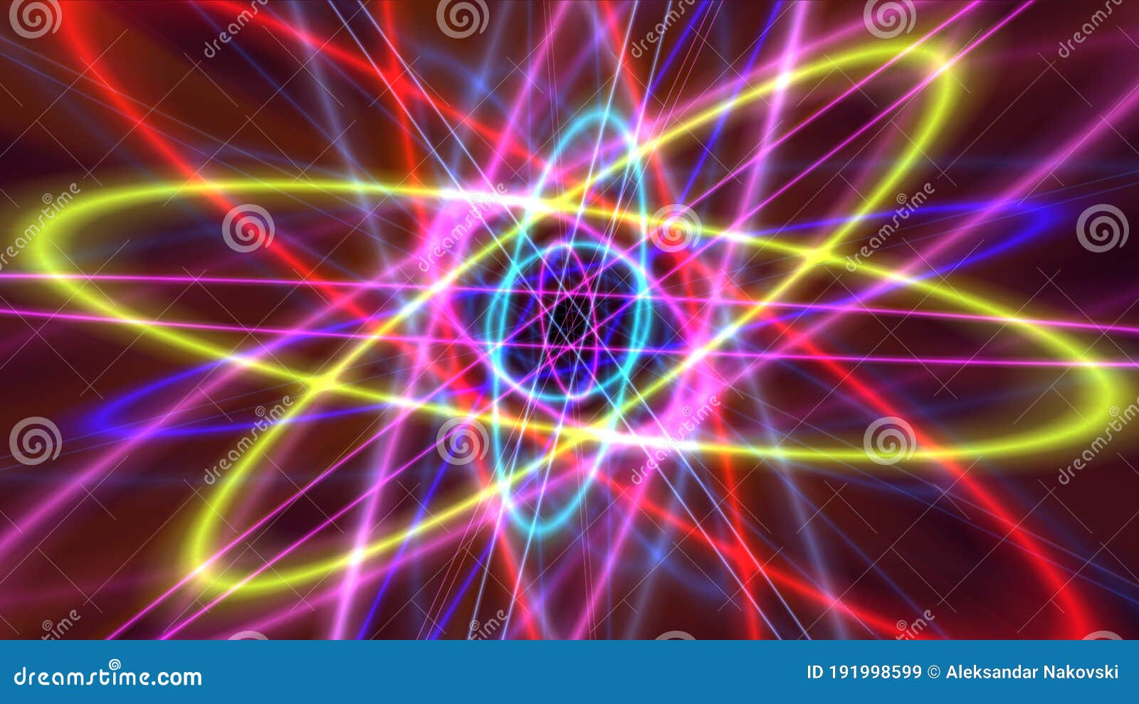Glowing Atom Structure with Light Ring Stock Illustration ...