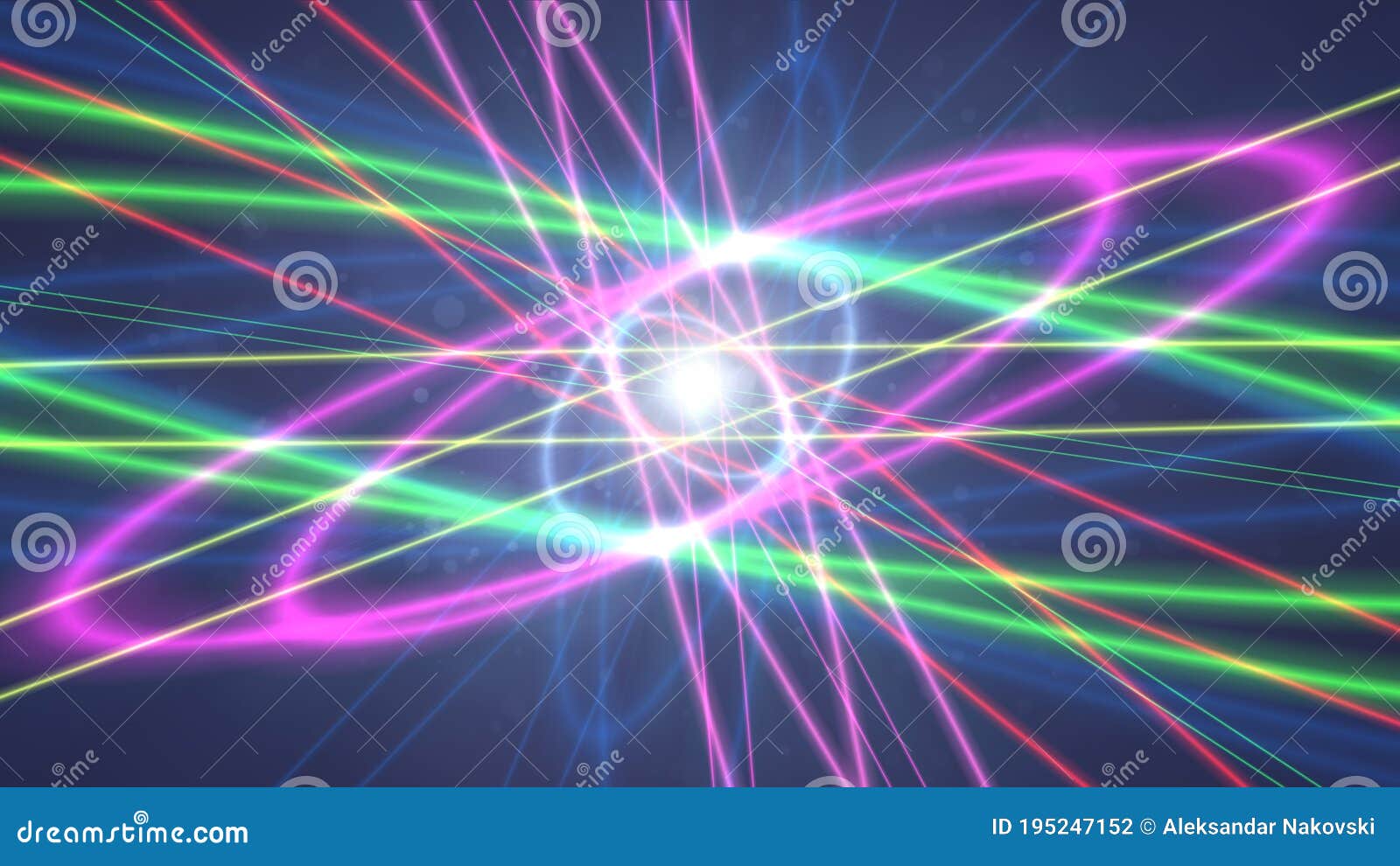 Glowing Atom Structure with Light Ring Stock Illustration ...