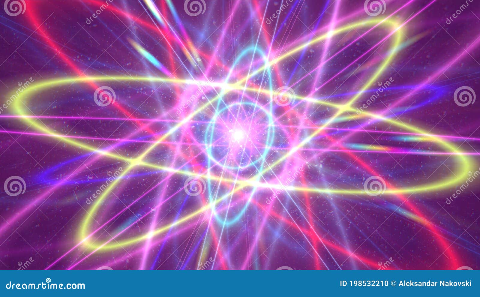 Glowing Atom Structure with Light Ring Stock Photo - Image of backdrop ...