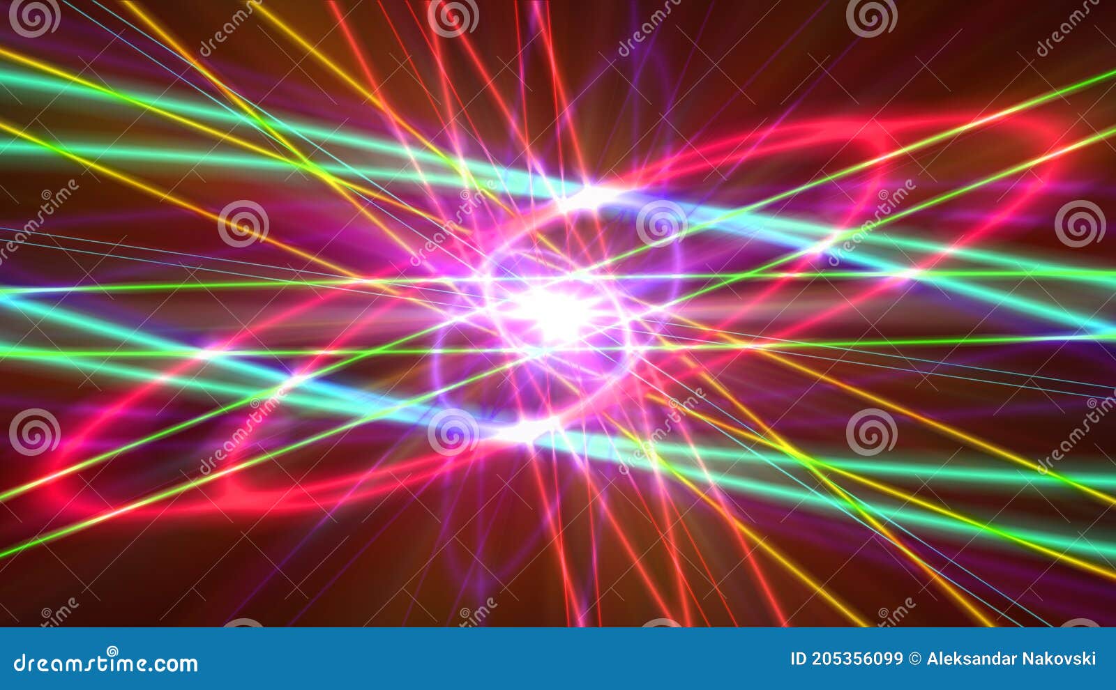 Glowing Atom Structure with Light Ring Stock Illustration ...