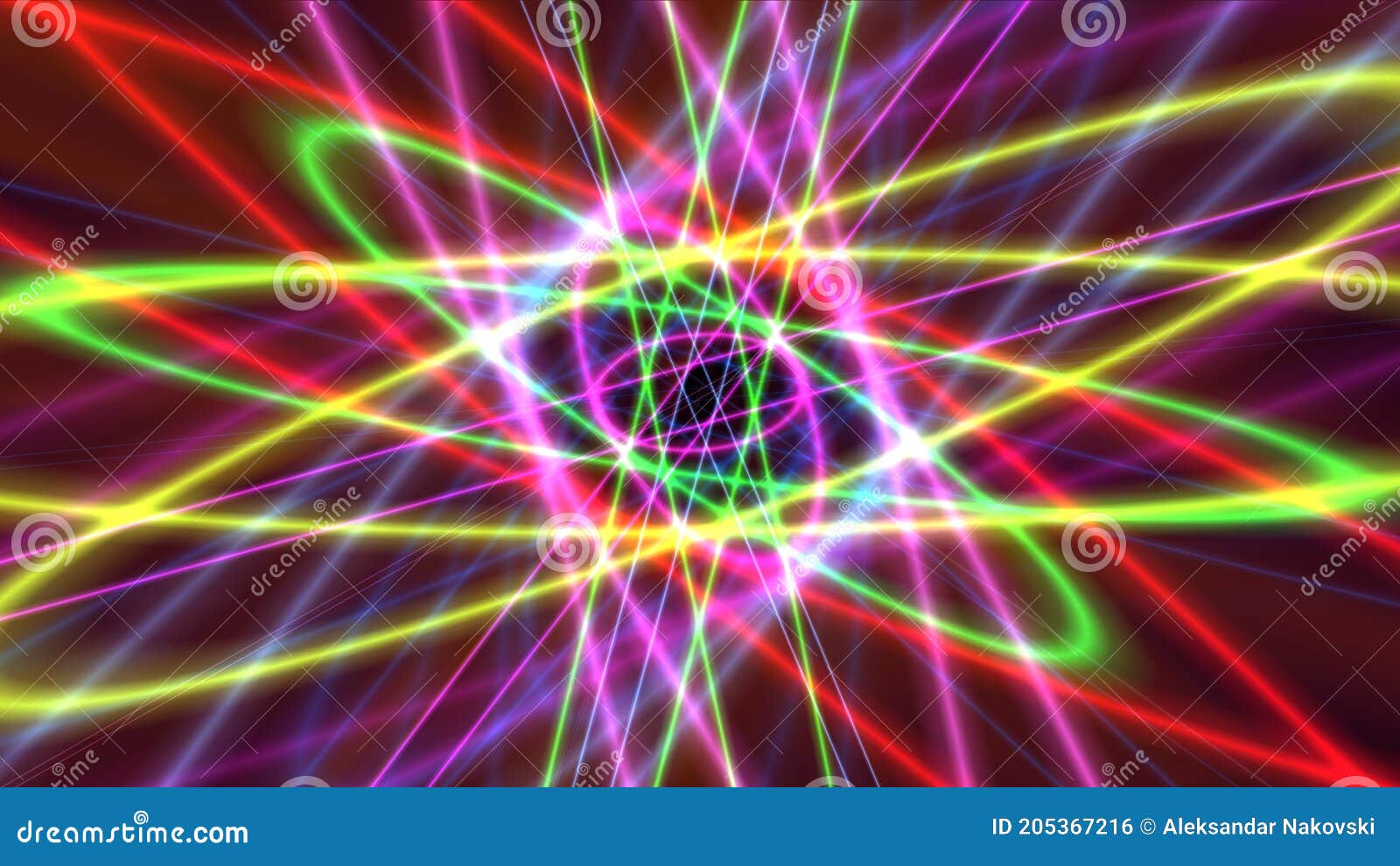 Glowing Atom Structure with Light Ring Stock Illustration ...