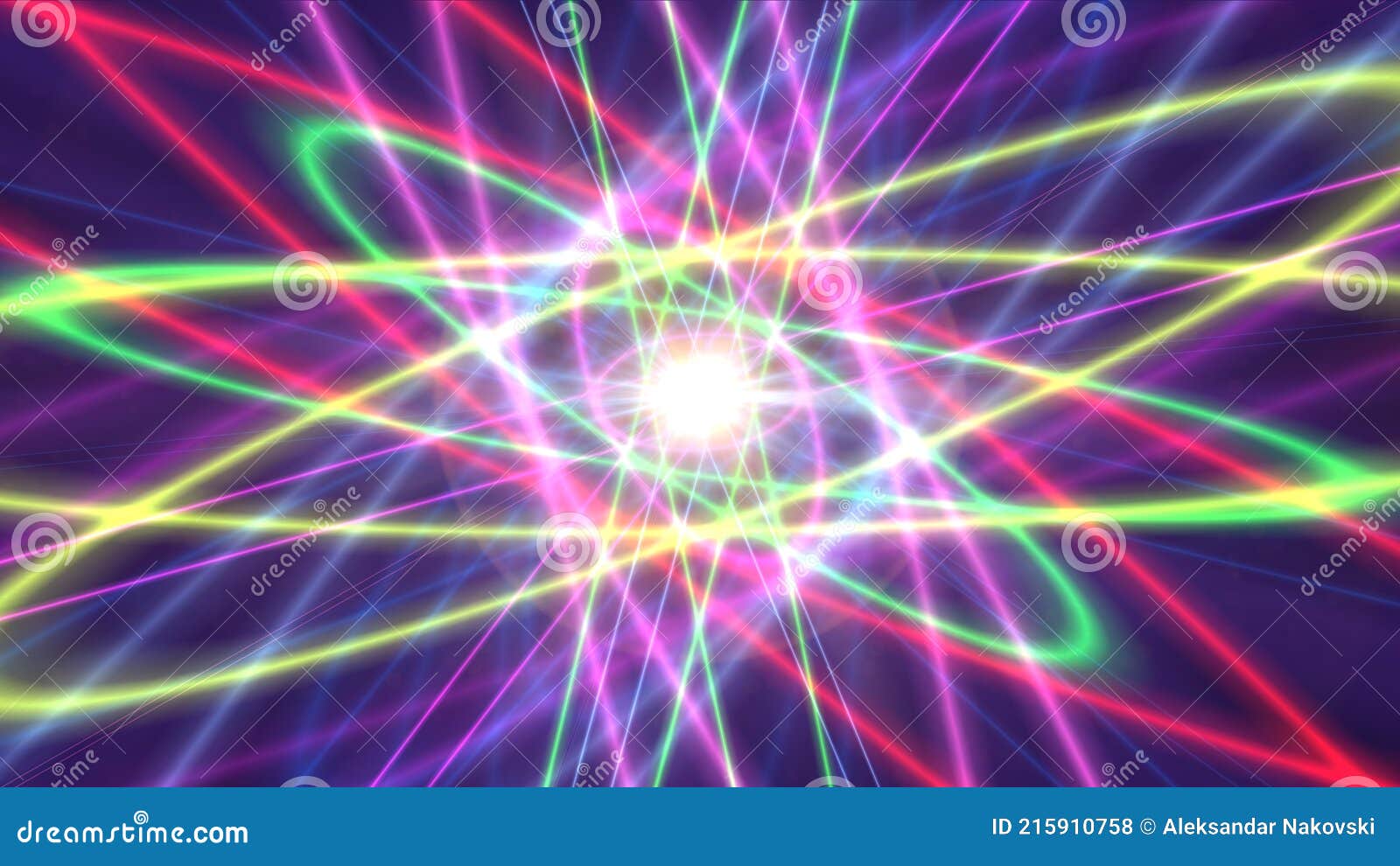 Glowing Atom Structure with Light Ring Stock Illustration ...