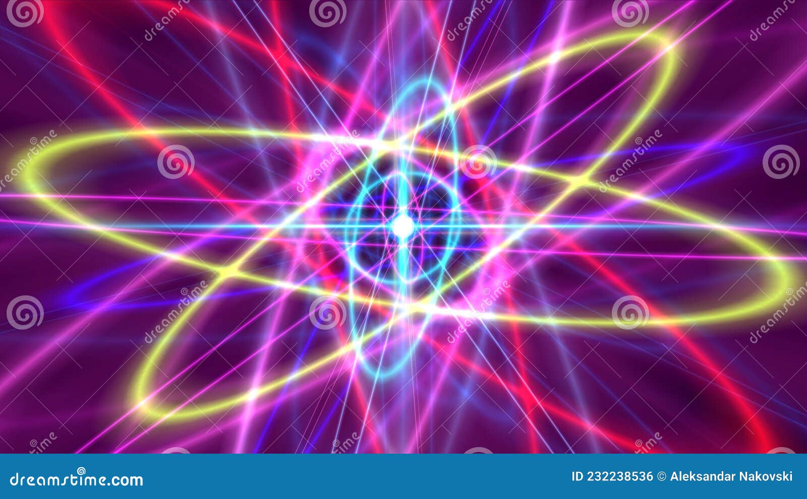 Glowing Atom Structure with Light Ring Stock Illustration ...