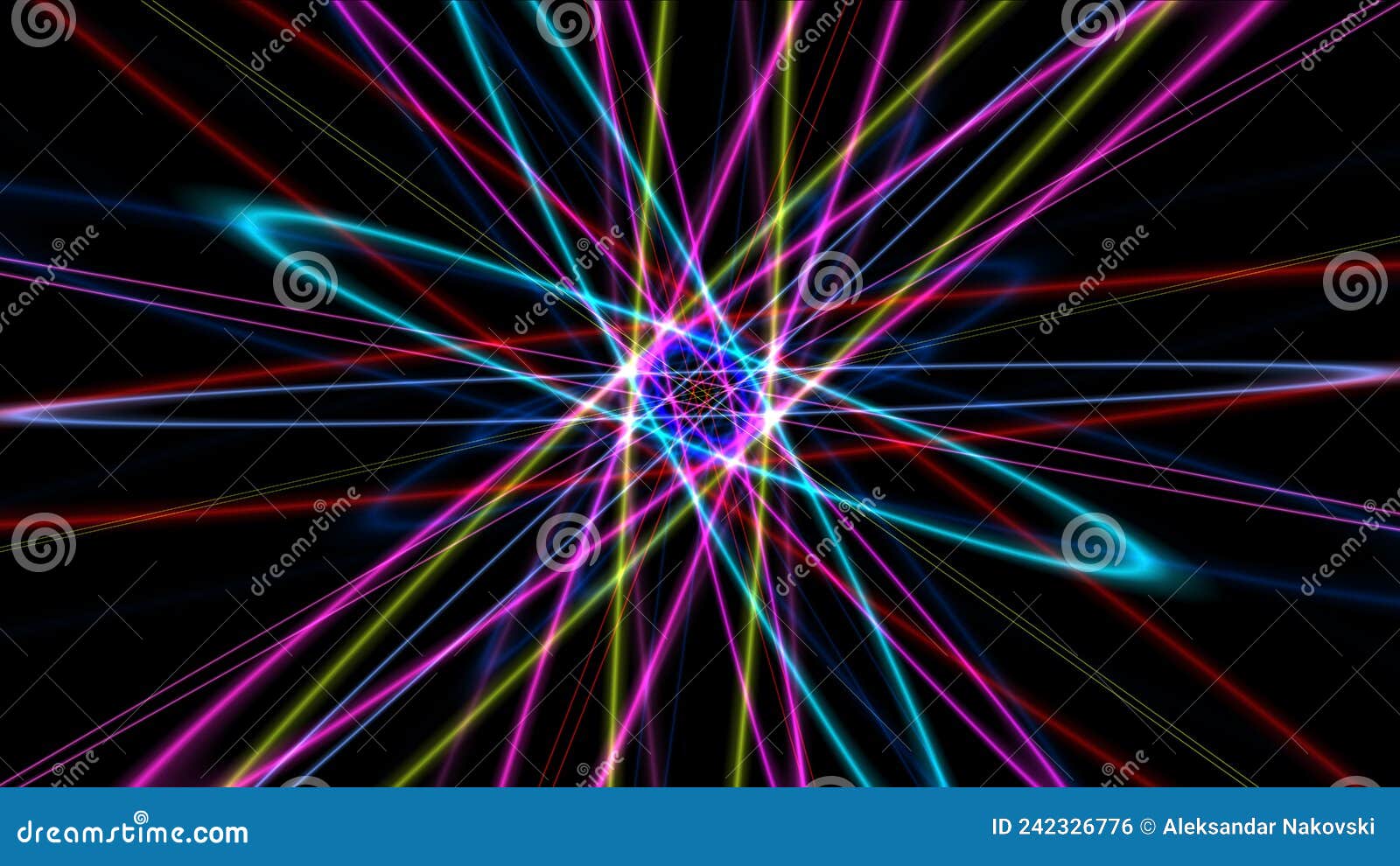 Glowing Atom Structure with Light Ring Stock Illustration ...
