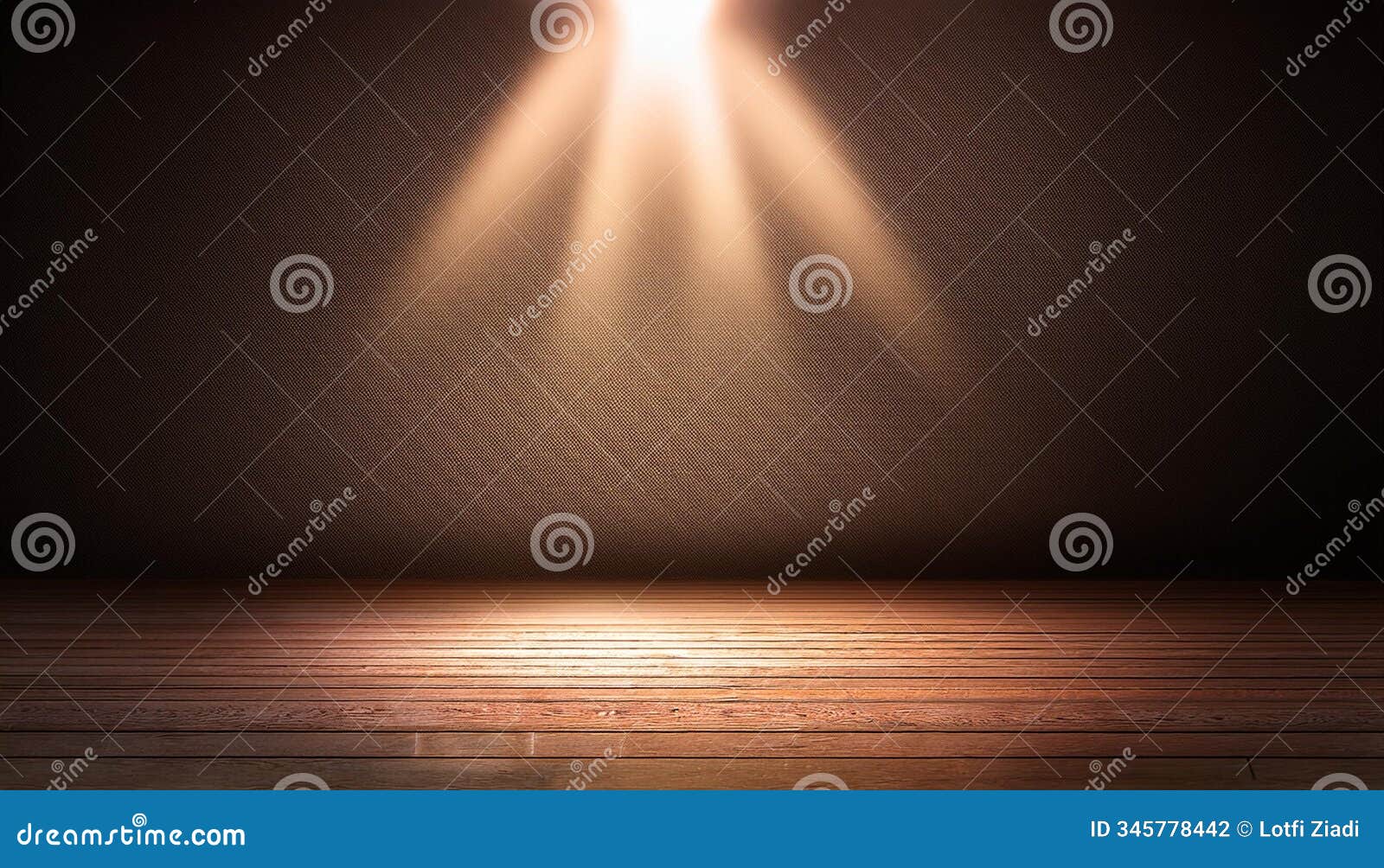 Glowing Backdrop with Spotlight and Blank Wall Stock Illustration ...