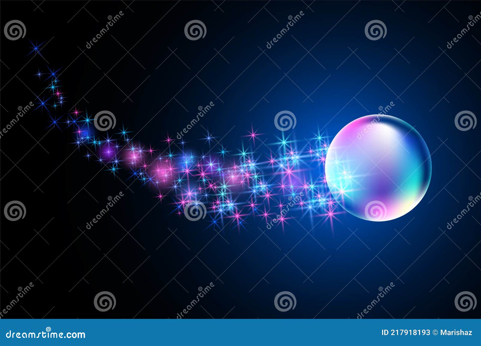 Glowing Background with Fantastic Bubble and Stars Stock Vector ...