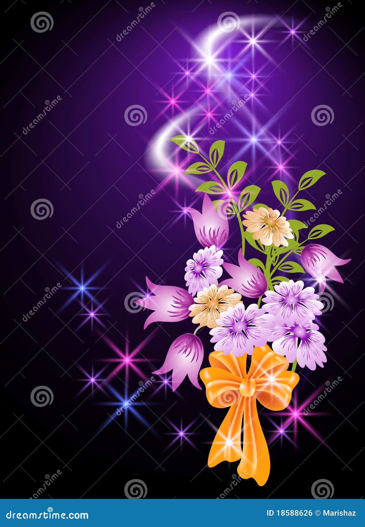 Glowing Background with Flowers Stock Vector - Illustration of design ...