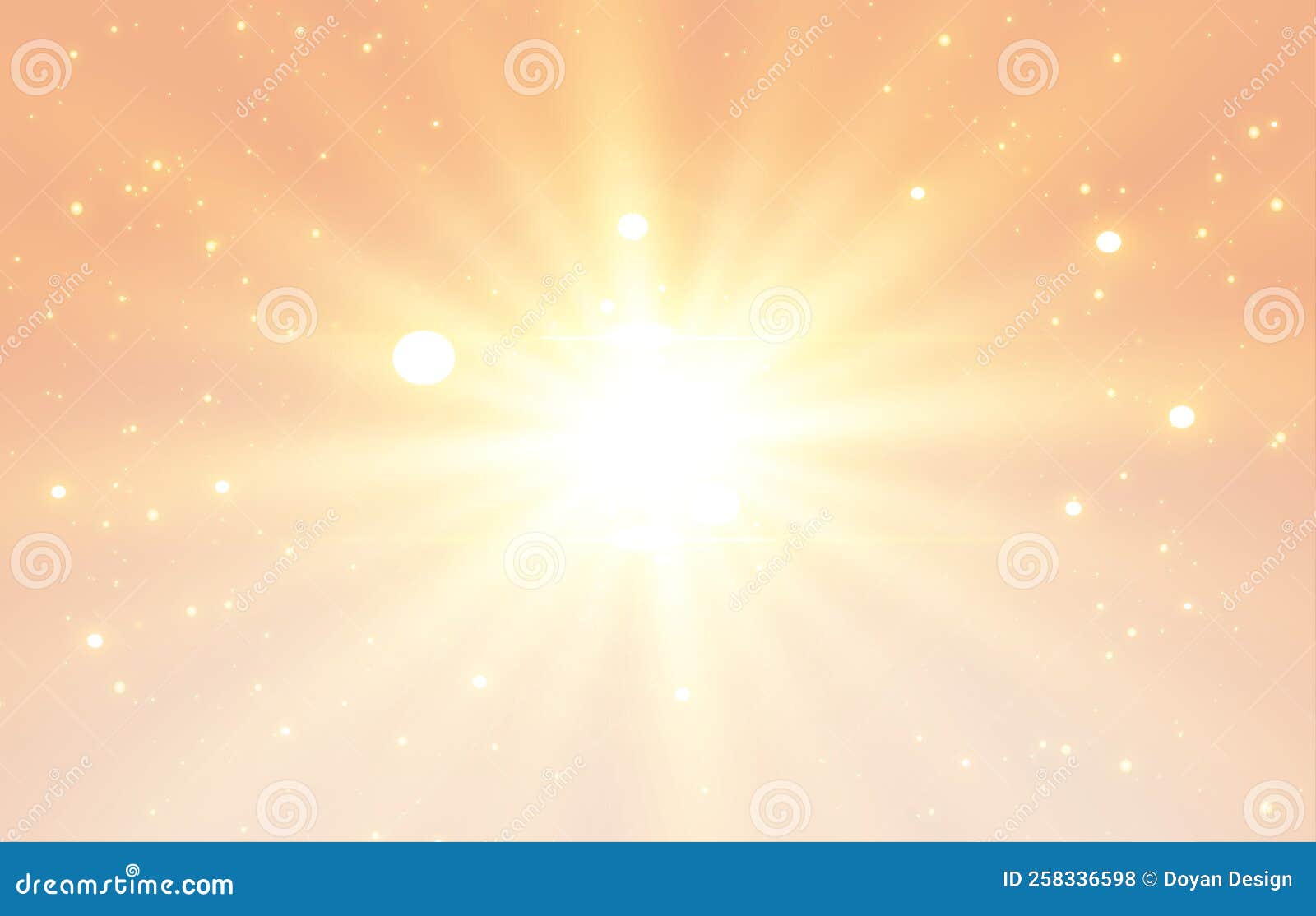 Sparkling Sun Rays With Hot Spot And Flares With Sun Flare Effect On ...
