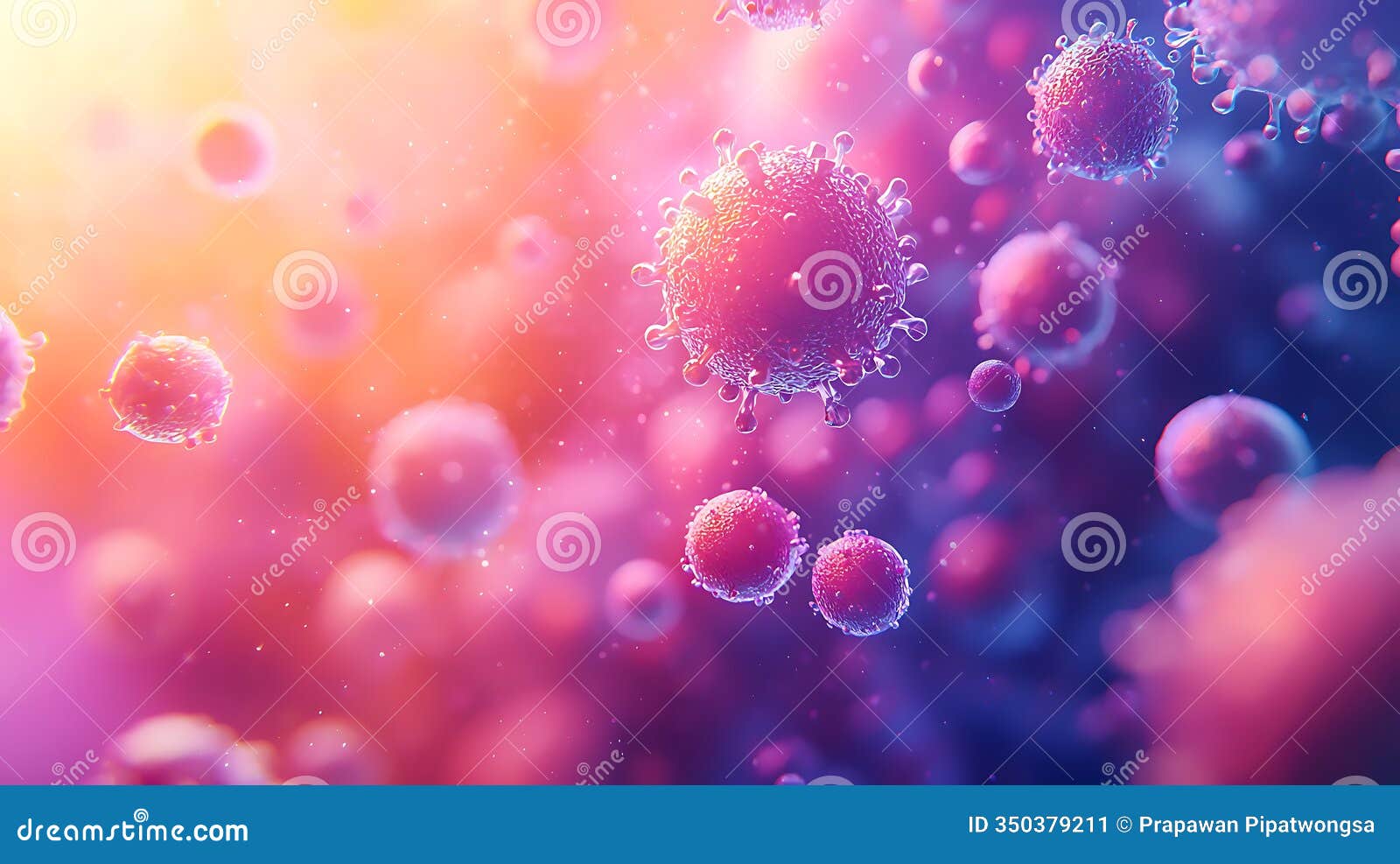 Glowing Bacteria Cluster in Vibrant Colors, Showcasing Microscopic Life ...