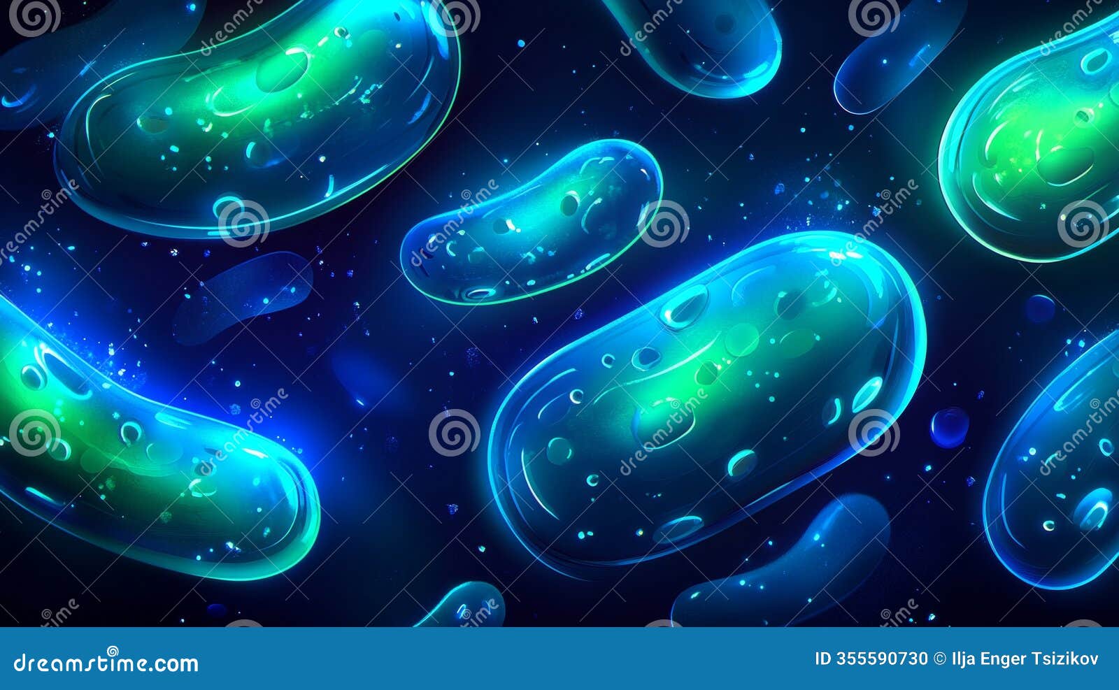 Glowing Microbial Cultures In Test Tubes, Showcasing Vibrant Synbiotic ...