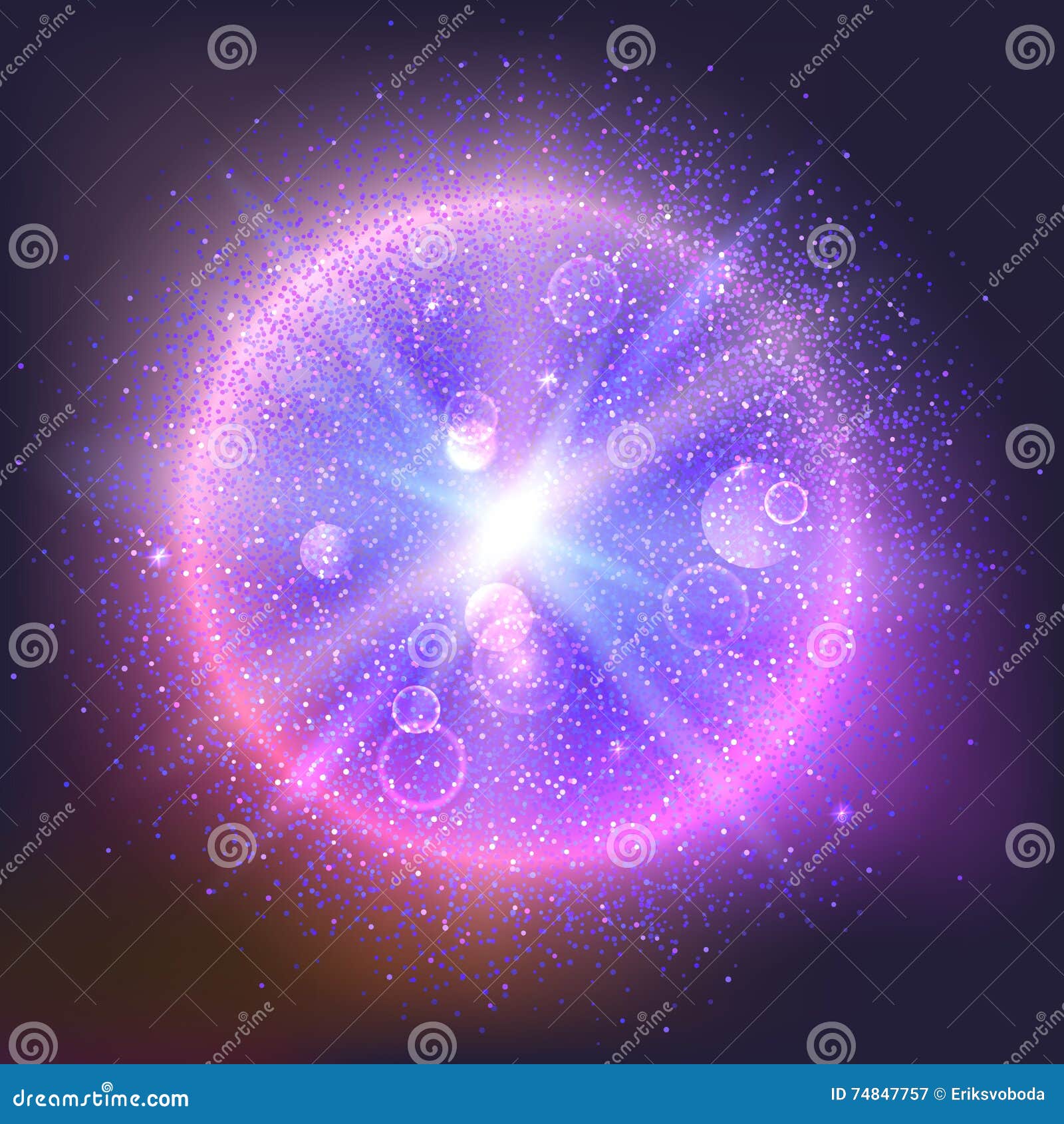 Glowing Ball with Particles Stock Vector - Illustration of dust ...