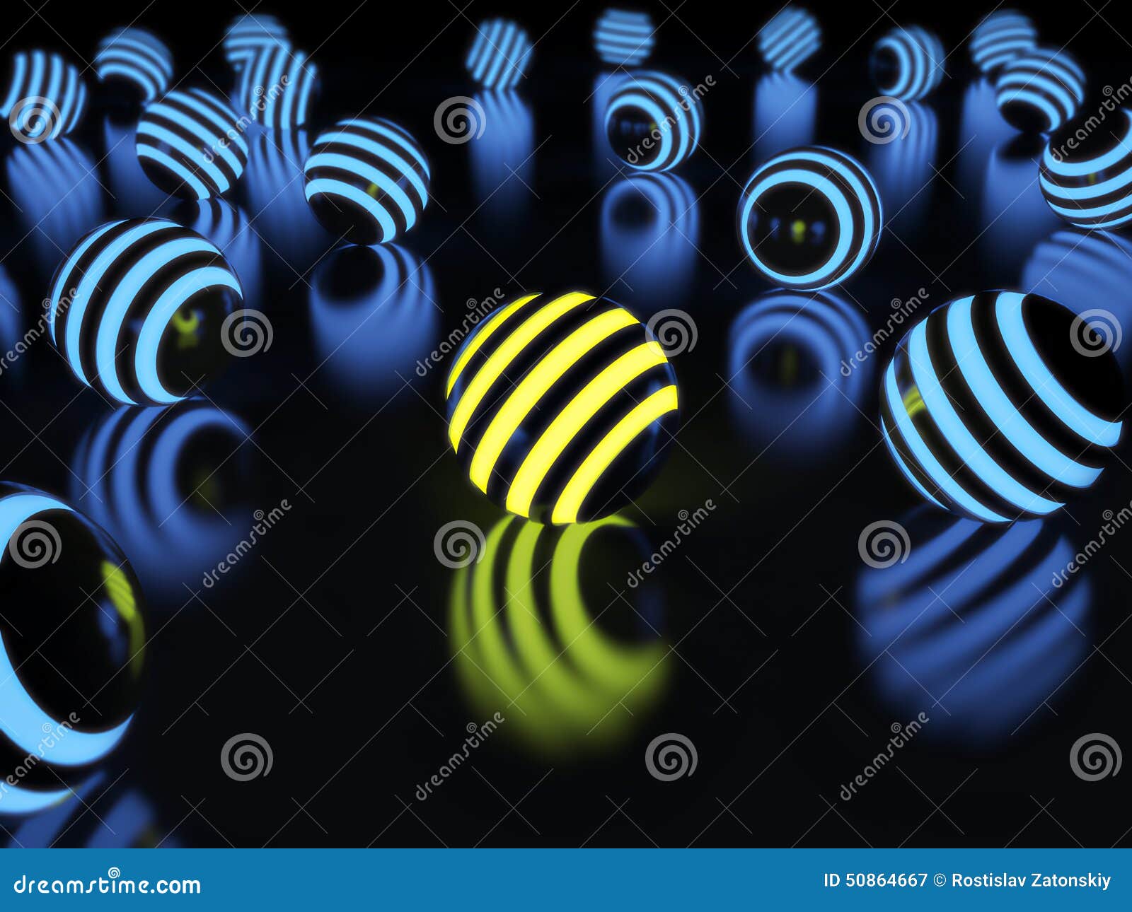 Glowing Balls on a Black Background Stock Illustration - Illustration ...