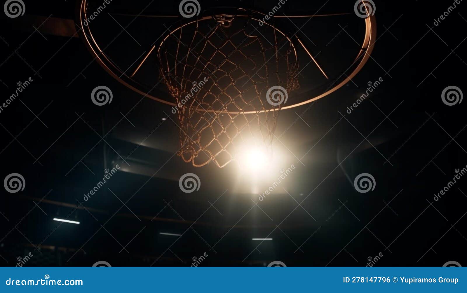 Glowing Basketball Hoop Illuminates Successful Competition Generated by ...