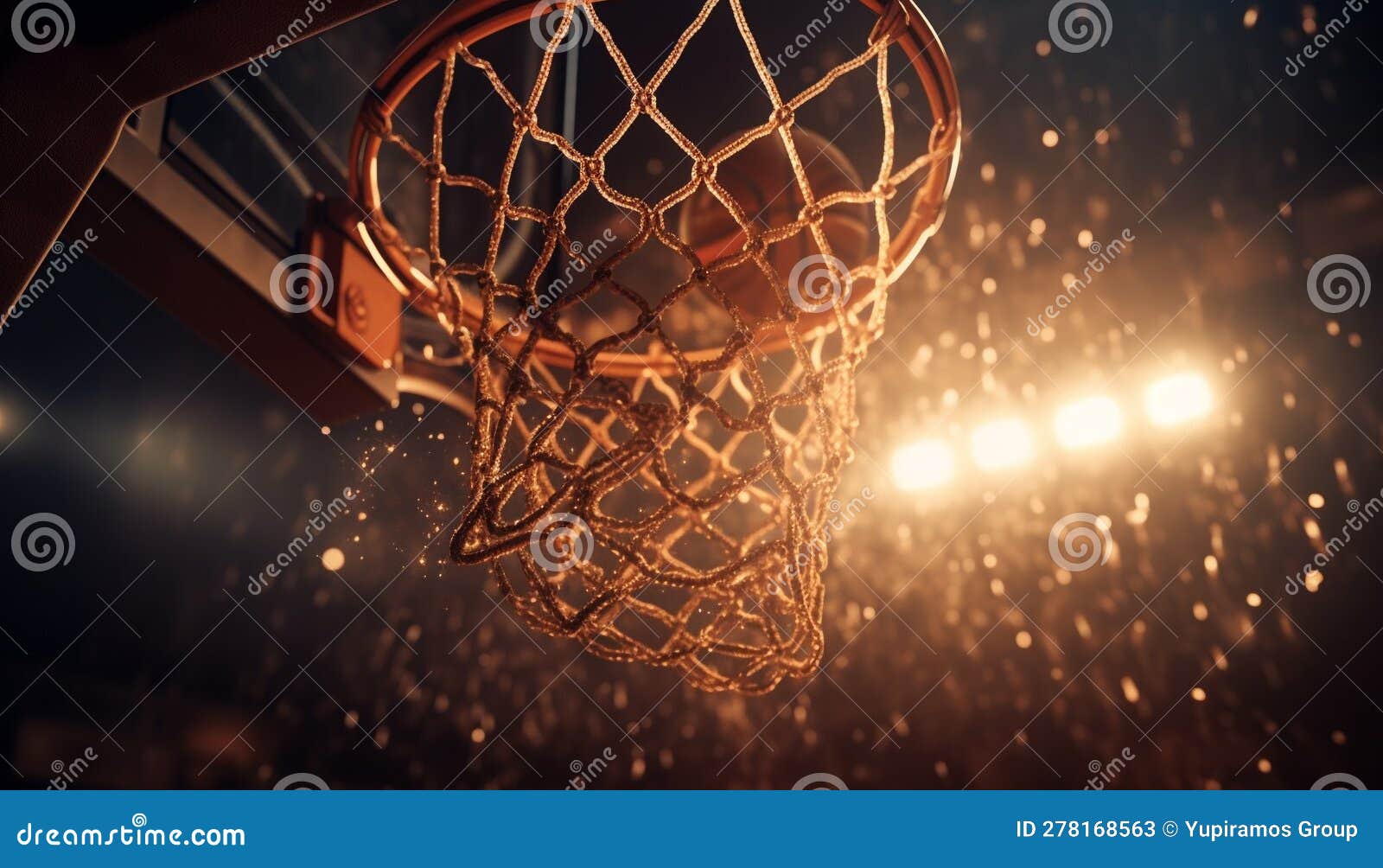 Glowing Basketball Hoop Illuminates Successful Competition Motion ...